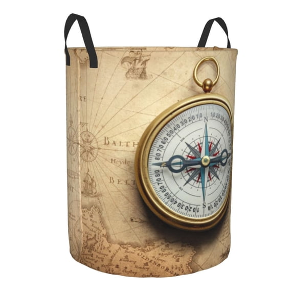 Cauagu Magnetic Old Compass On World Map for Laundry Basket,Collapsible ...