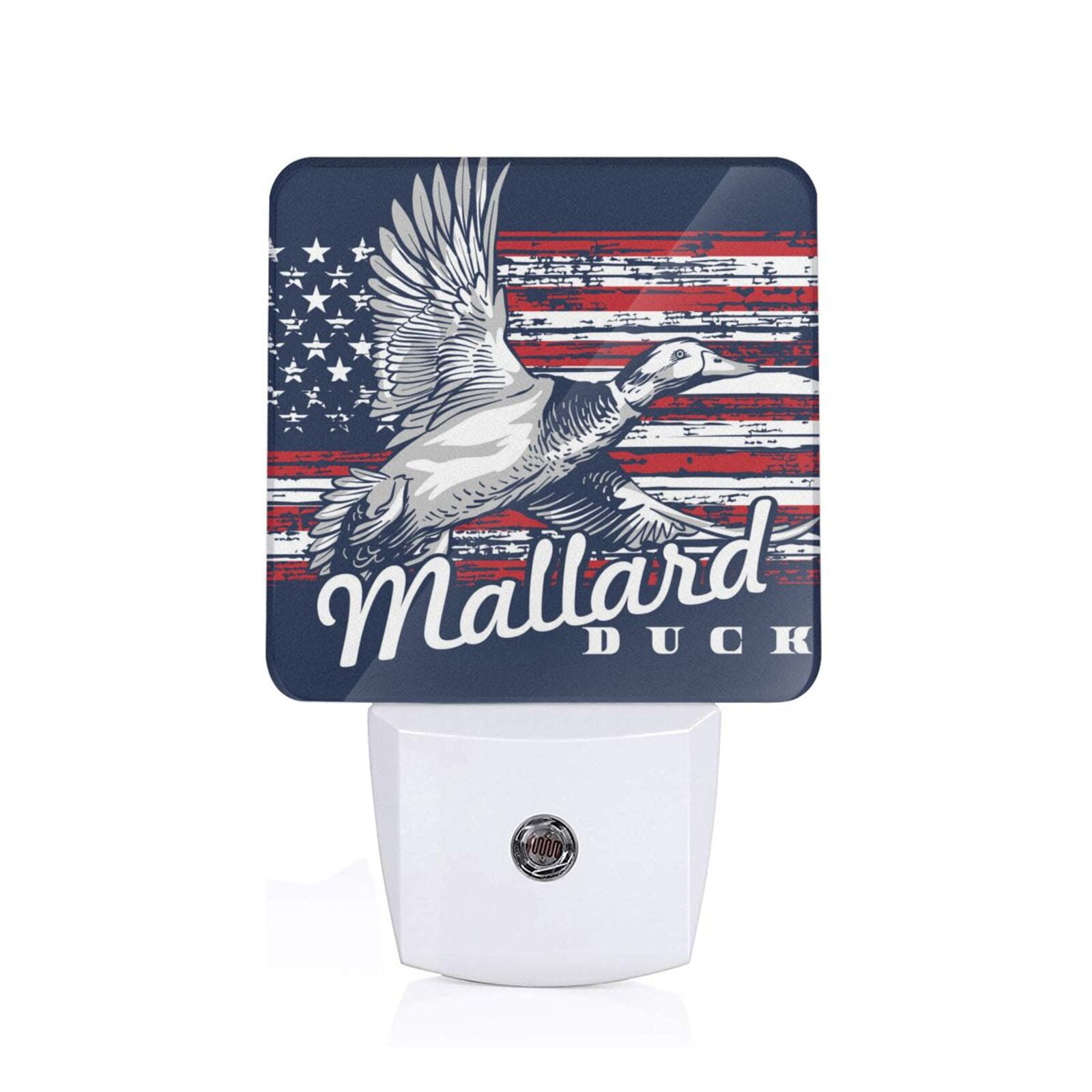 Cauagu Mallard Duck With American Flag Print LED Nightlight,0.5W Night ...