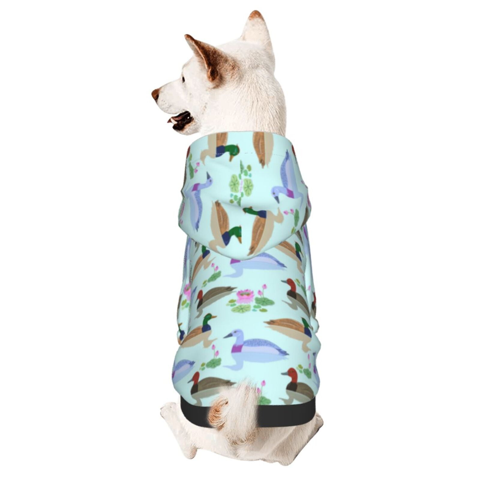 Cauagu Mallard Duck Of Lotus Flowers Pattern Winter Pet Hoodie ...
