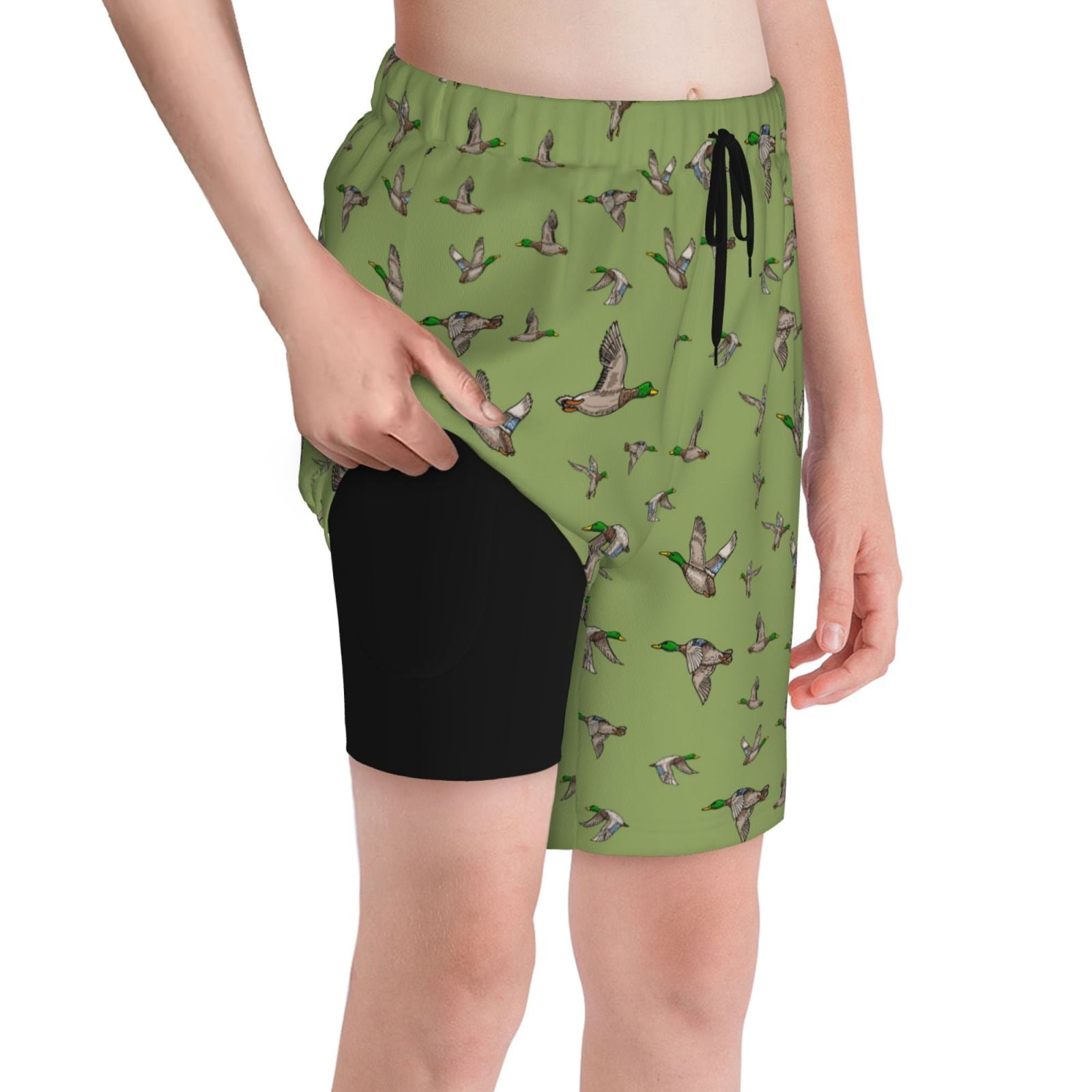 Cauagu Mallard Duck Print Swim Trunks for Men,Youth Boys Swim Shorts ...