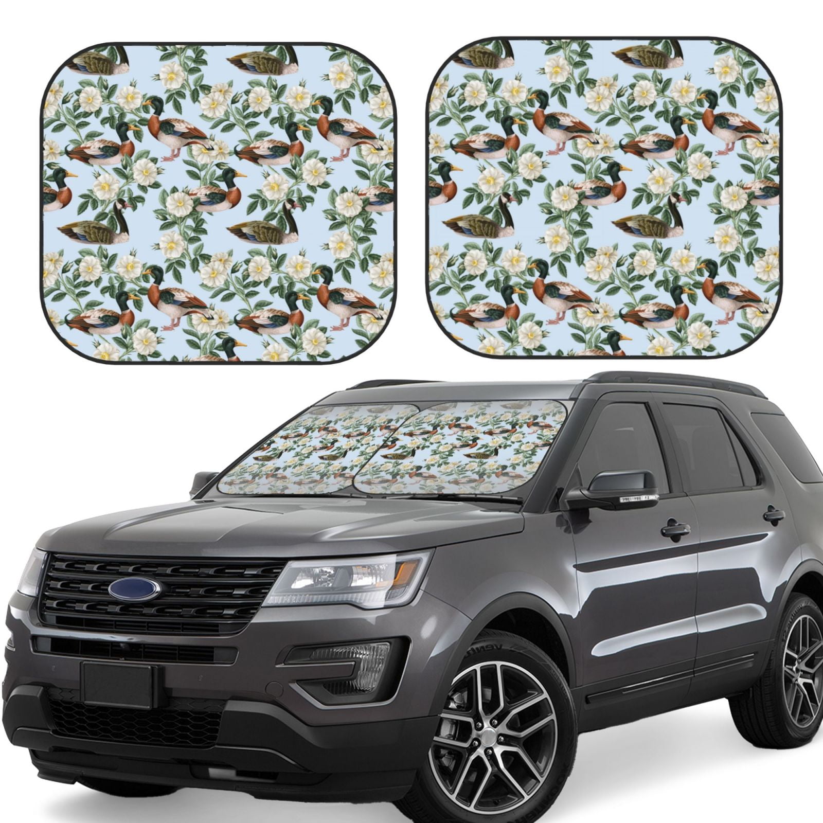 Cauagu Mallard Ducks And Roses Cauagu {designName} Print Foldable Car ...
