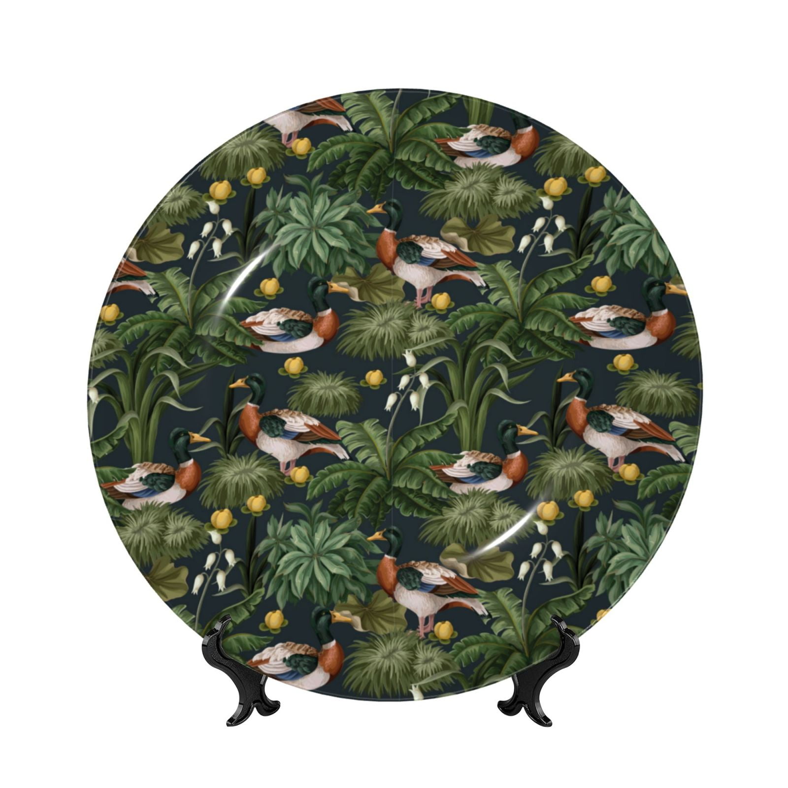 Cauagu Mallard Ducks And Water Print Bone China Decorative Plate, Wall ...