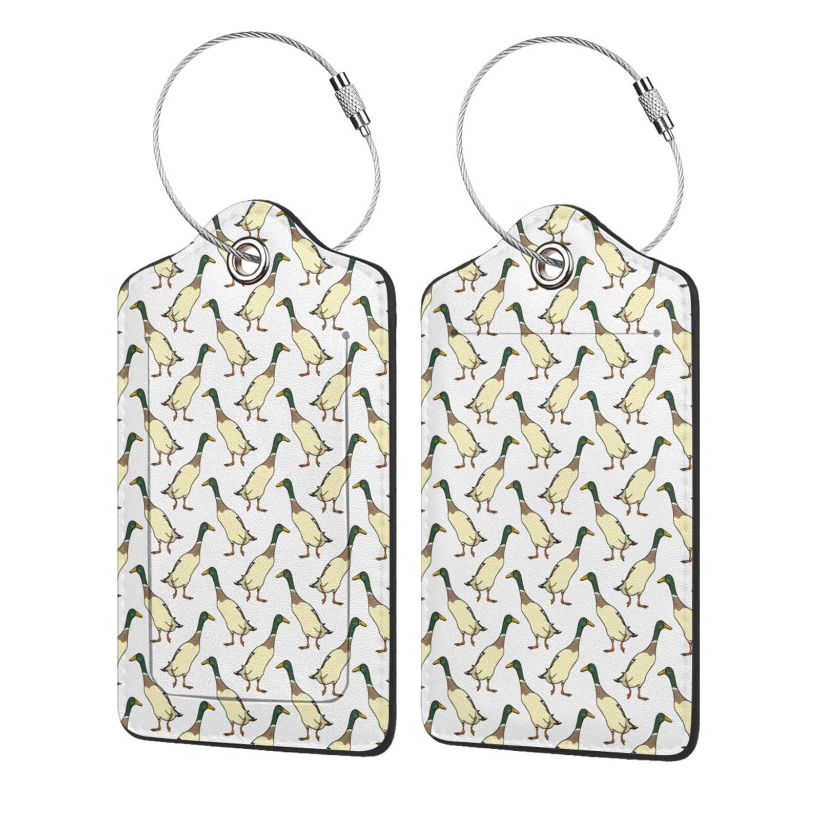Cauagu Mallard Ducks Pattern Luggage Tags,Leather Luggage Tags ...