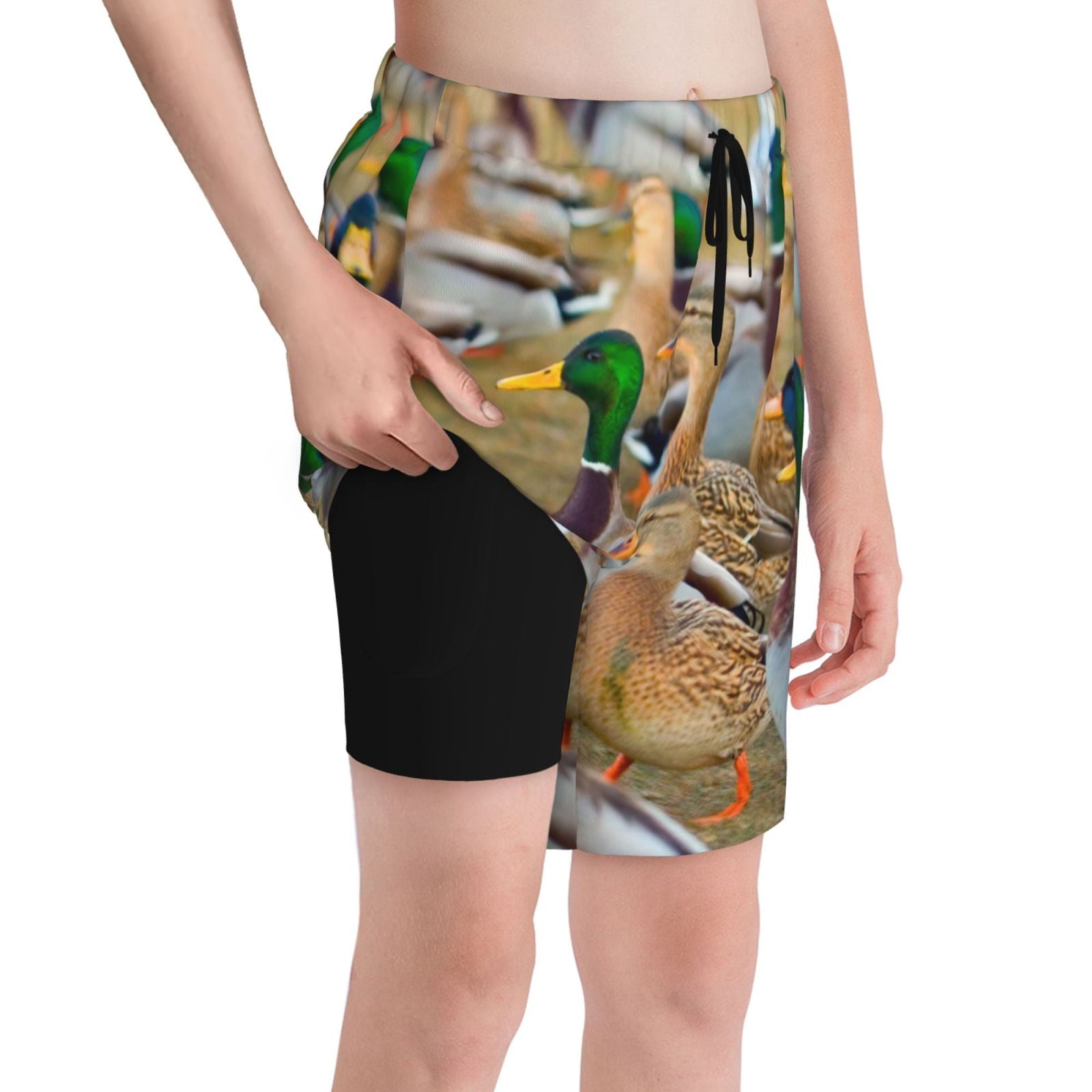 Cauagu Mallard Ducks Print Swim Trunks for Men,Youth Boys Swim Shorts ...