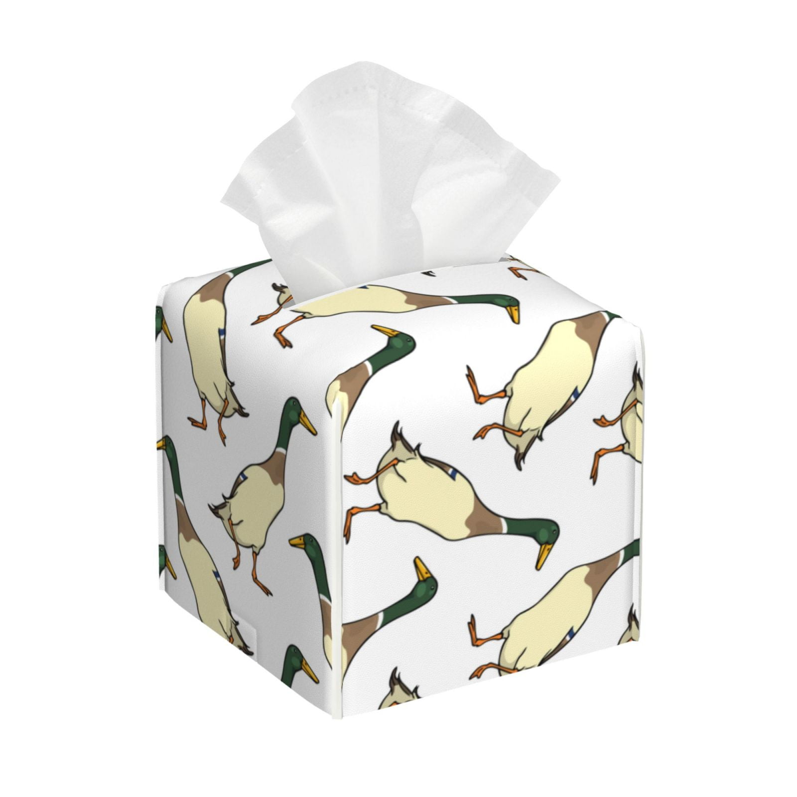 Cauagu Mallard Ducks Print Tissue Box Cover,Leather Square Holder ...