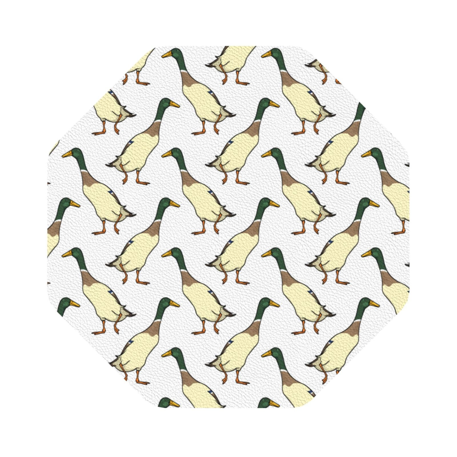 Cauagu Mallard Ducks for Round Coaster,Drink Coasters Set of 4 Leather ...