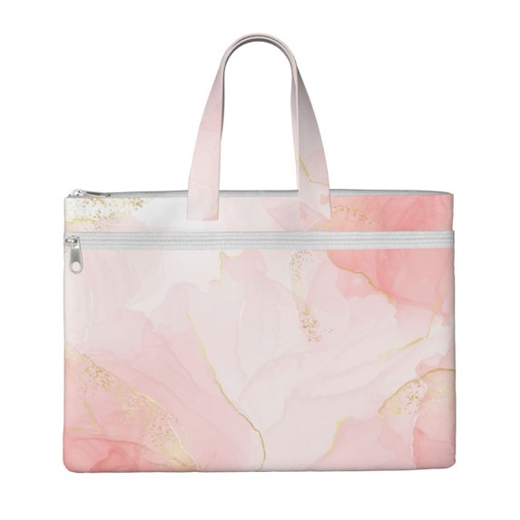 Cauagu Marble Pattern Canvas Tote File Bag, Zipper Tote Bag Business ...