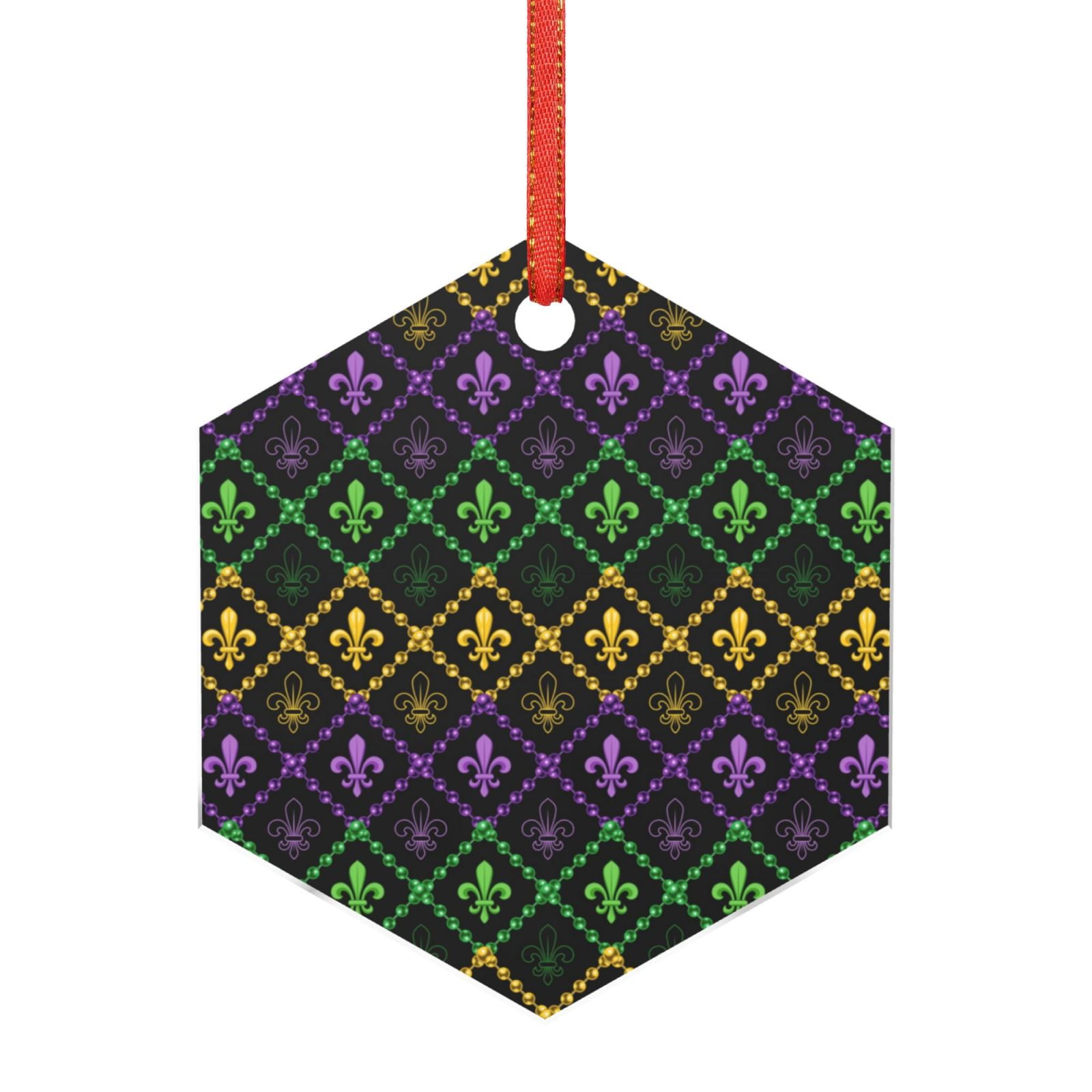 Cauagu Mardi Gra Geometric Pattern Acrylic Christmas Pendant,1-Pack ...