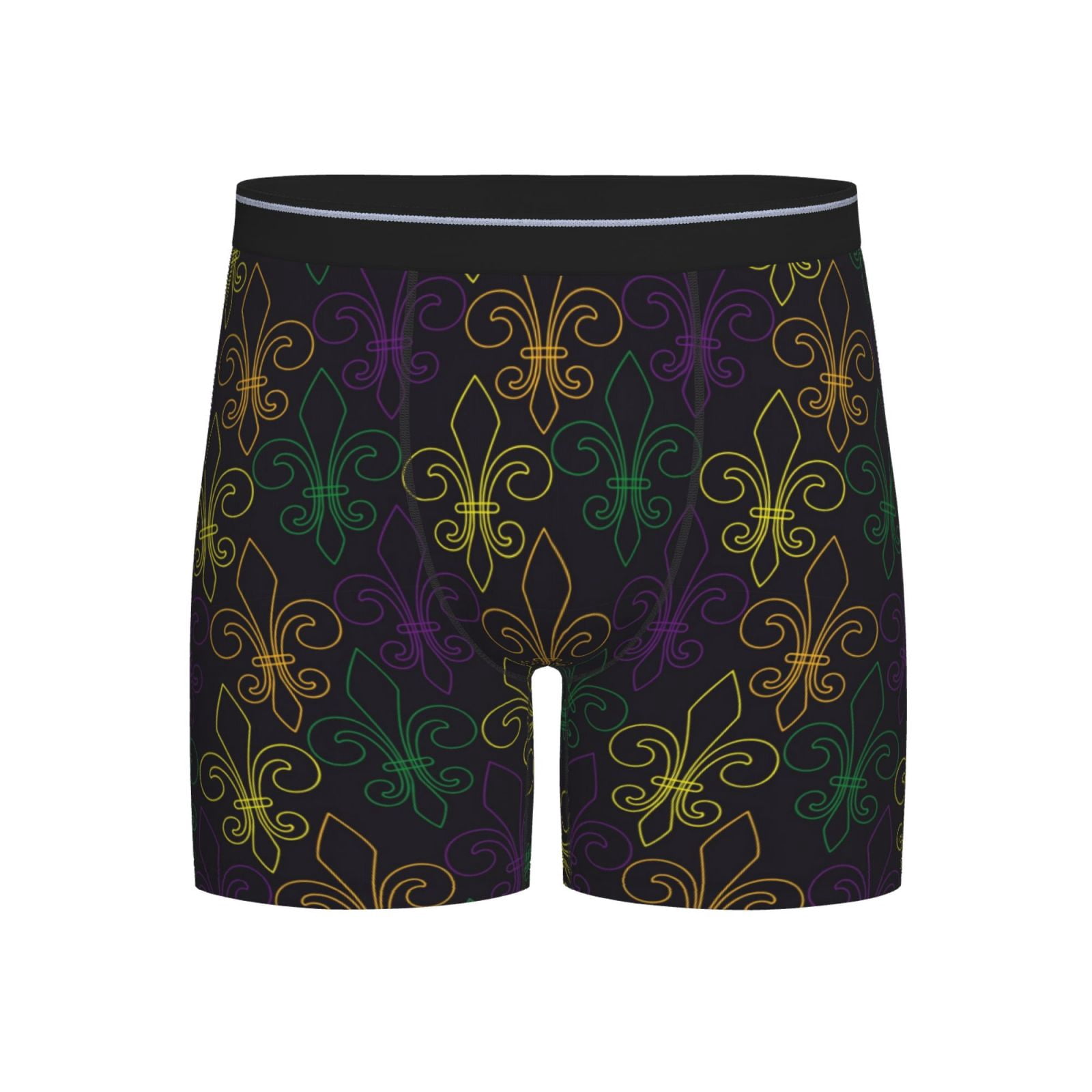 Cauagu Mardi Gras Carnival Print Men's Boxer Briefs, Funny & Cute ...