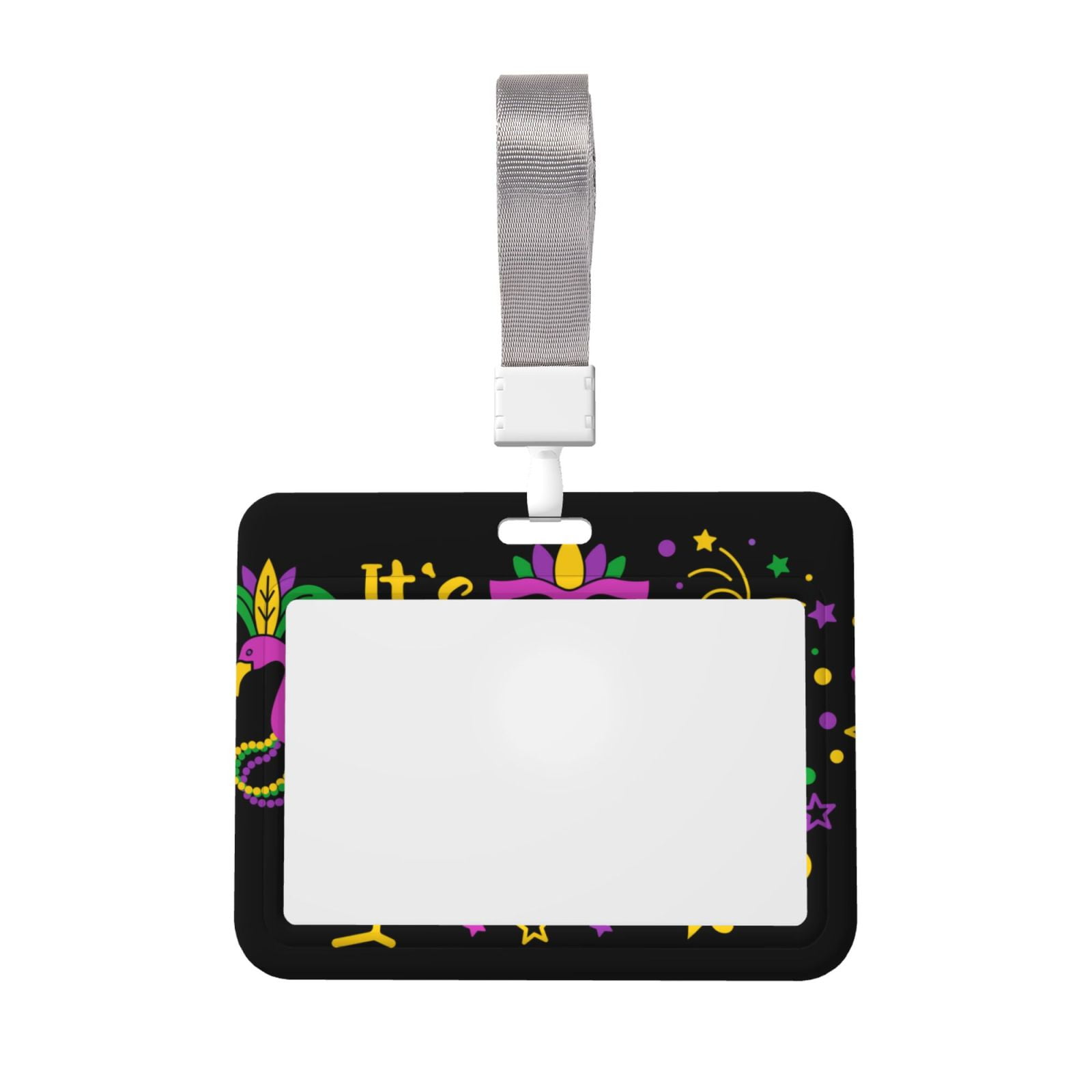 Cauagu Mardi Gras with Flamingo for ID Badge Holder,Badge Holder with ...