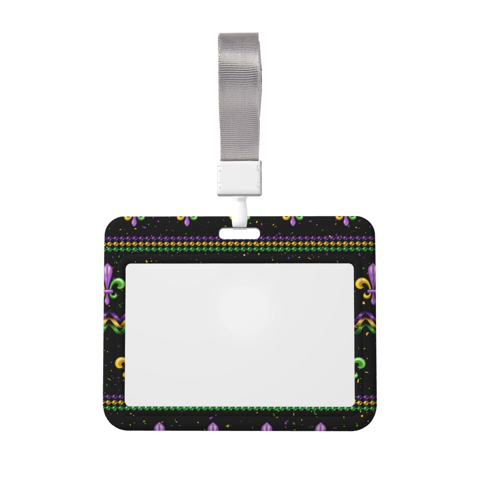 Cauagu Mardi Gras Fleur de Lis for ID Badge Holder,Badge Holder with ...