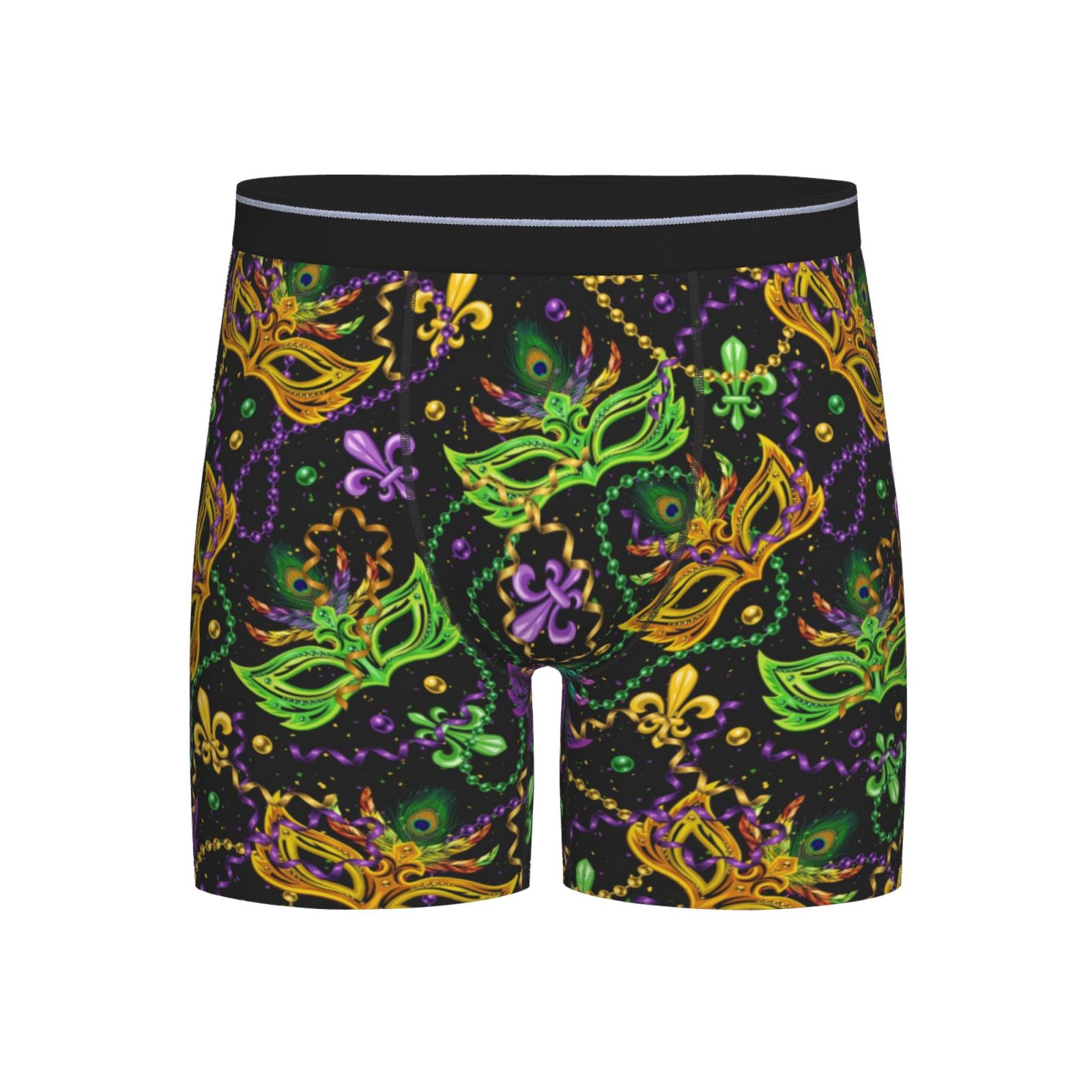 Cauagu Mardi Gras Surface Print Men's Boxer Briefs, Funny & Cute ...