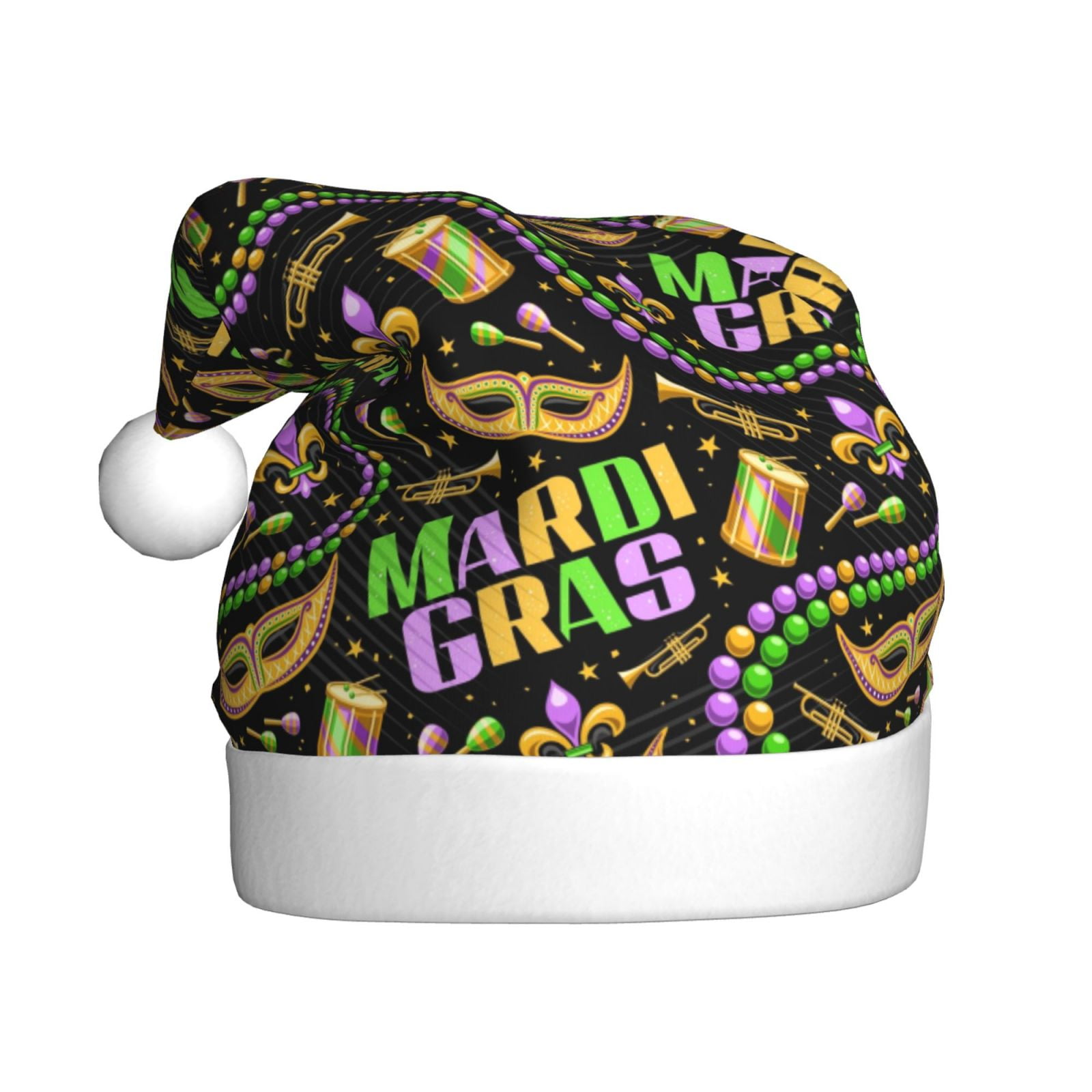 Cauagu Mardi Gras3 for Adult Christmas Hat,1-Pack Xmas Holiday Hat ...