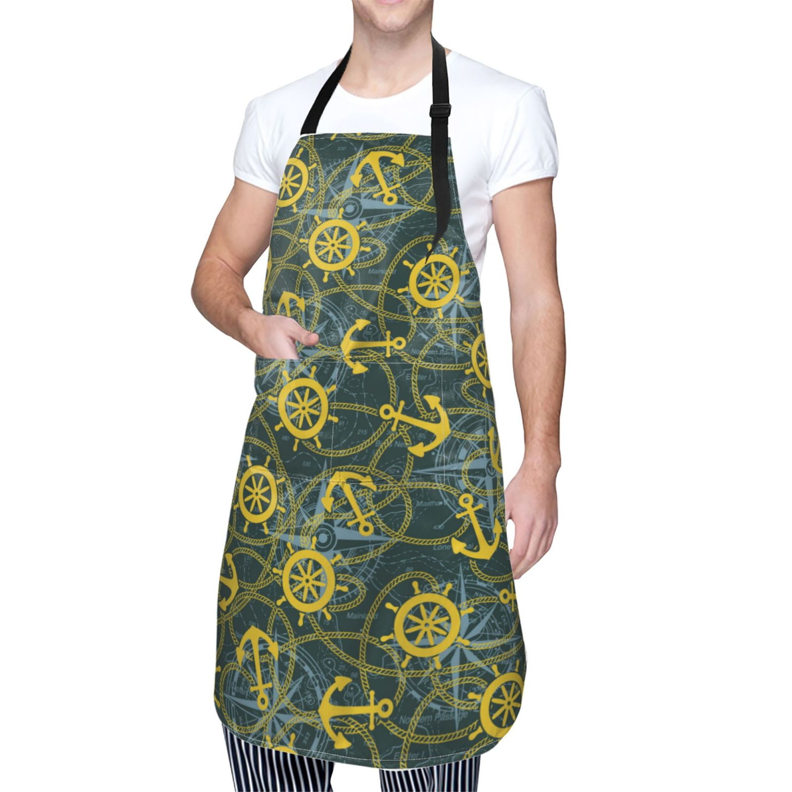 Cauagu Marine Anchors And Compass Aprons with Pockets,Waterproof Apron ...