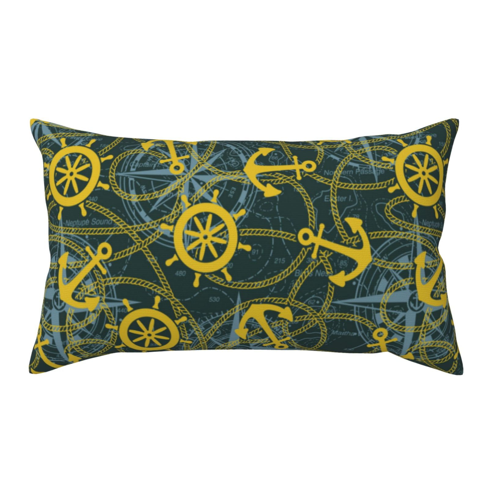 Cauagu Marine Anchors And Compass Print Pillowcase with Envelope ...