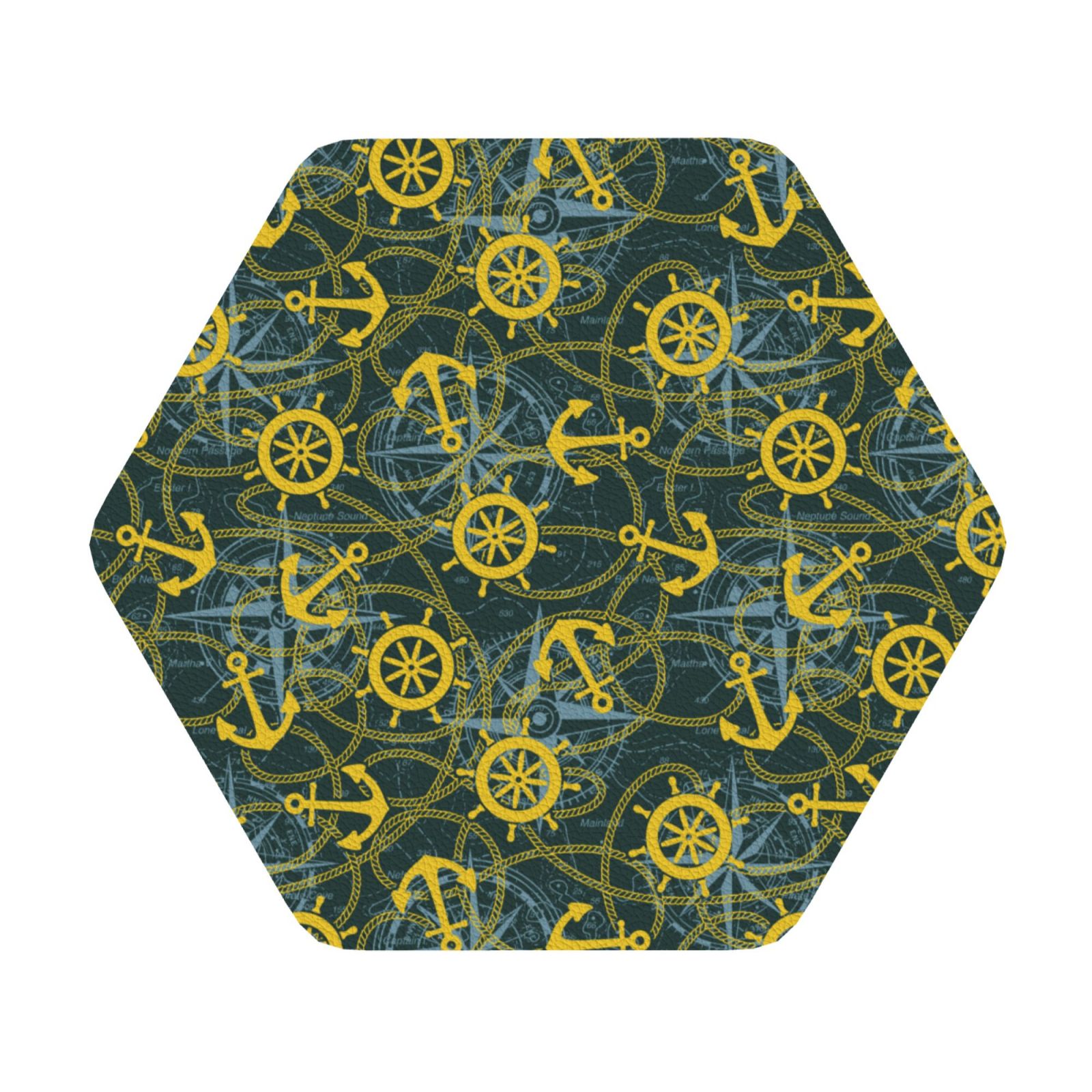 Cauagu Marine Anchors And Compass for Round Coaster,Drink Coasters Set ...