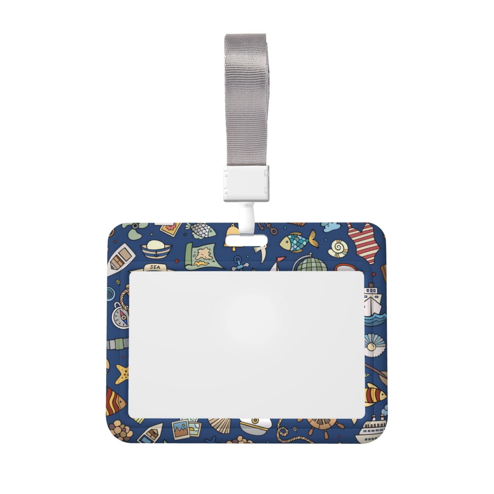 Cauagu Marine Nautical for ID Badge Holder,Badge Holder with Windows ...
