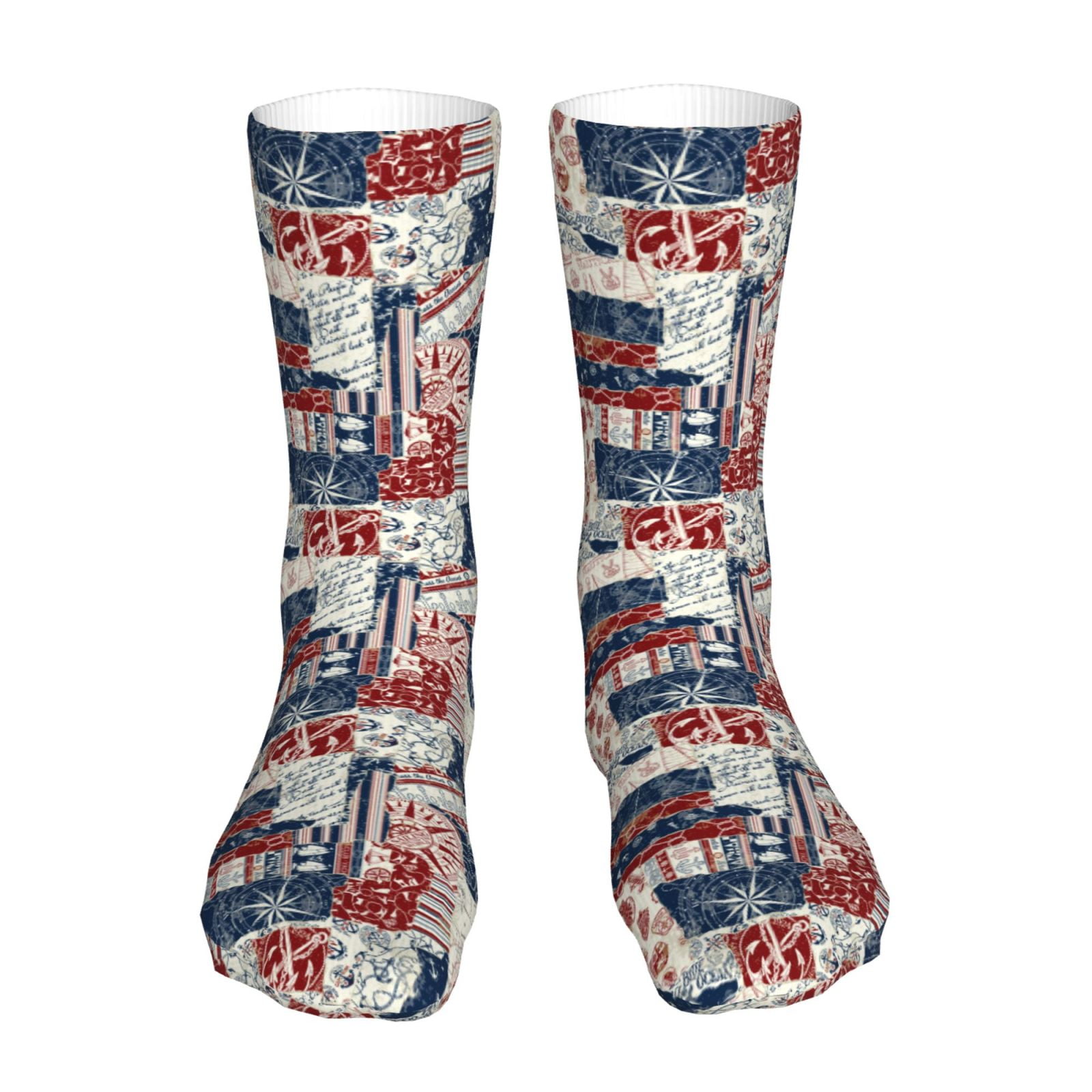 Cauagu Marine Sailing Pattern Fun Novelty Crew Socks,Casual Athletic ...