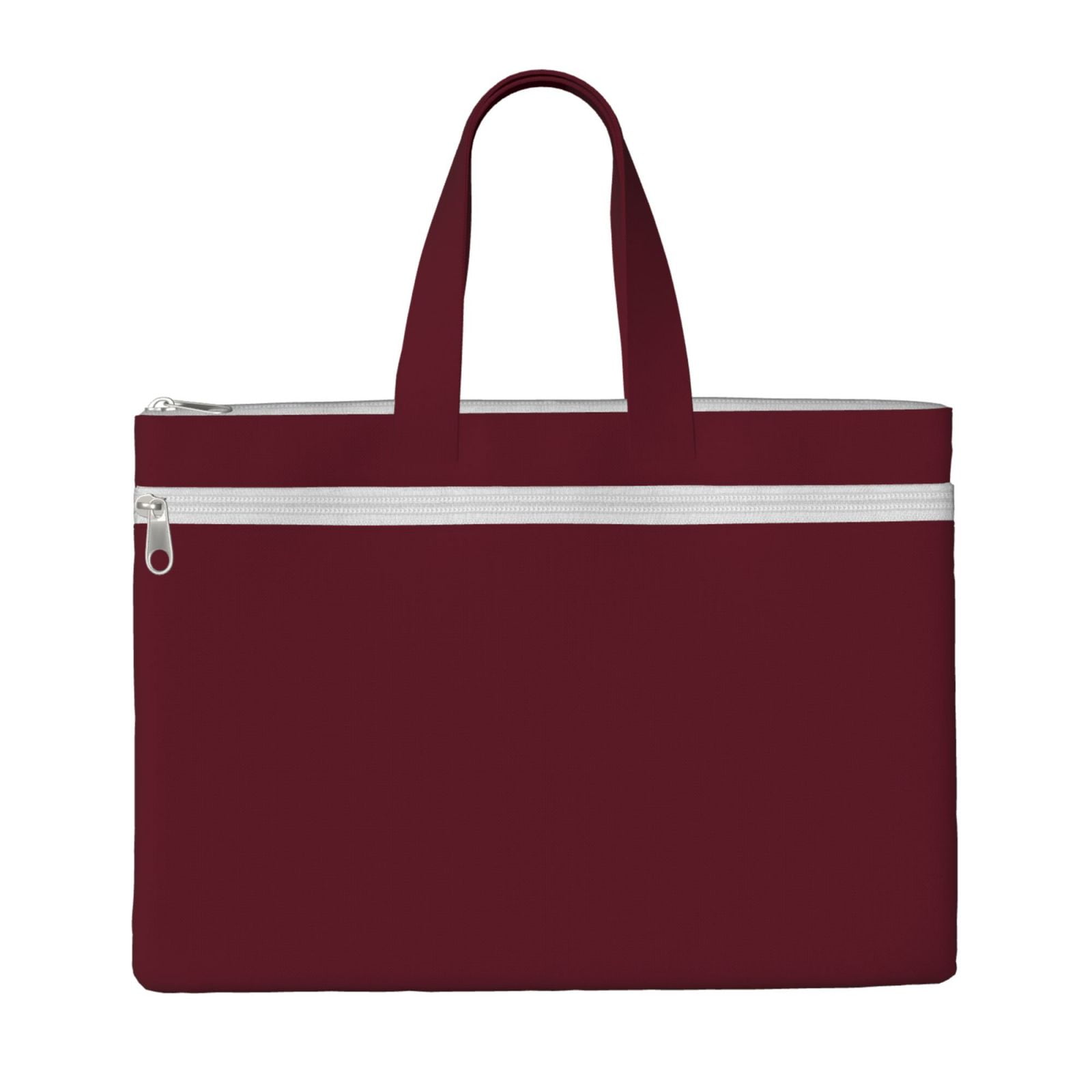 Cauagu Maroon Pattern Canvas Tote File Bag, Zipper Tote Bag Business ...