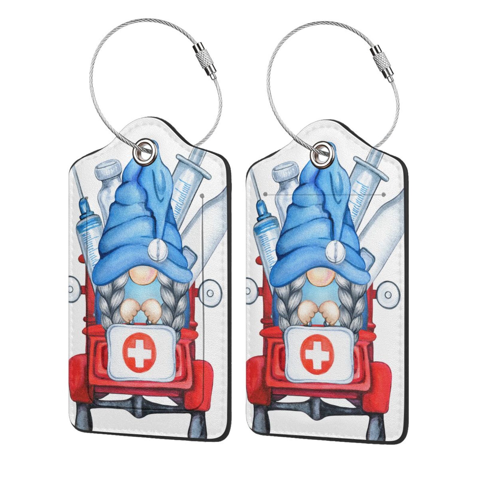 Cauagu Medicine Gnome Truck Red Pattern Luggage Tags,Leather Luggage ...