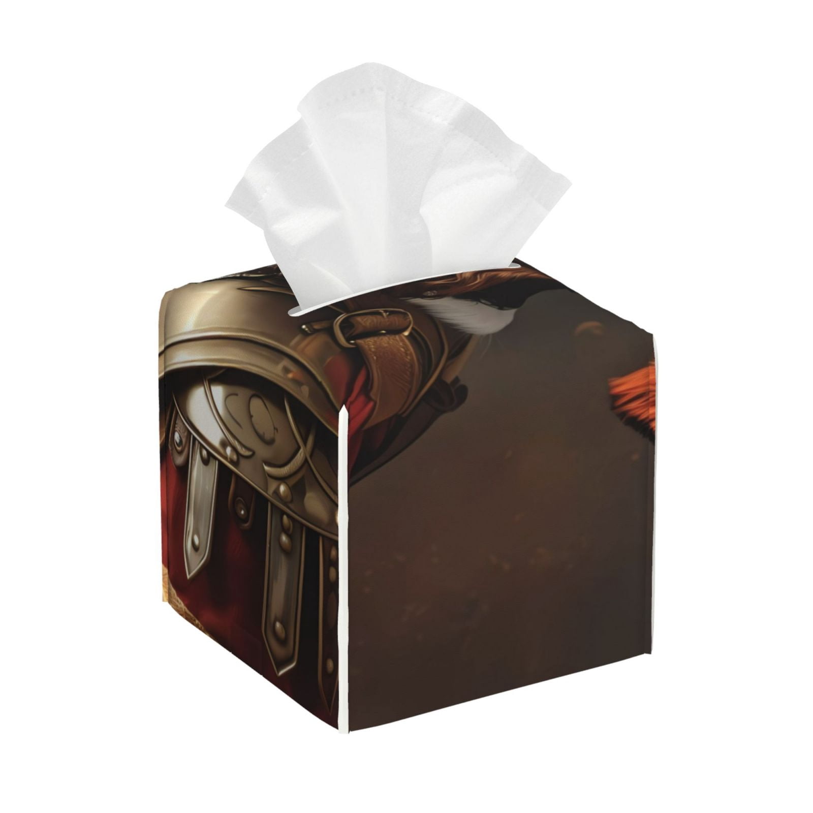 Cauagu Medieval Knight Dog Print Tissue Box Cover,Leather Square Holder ...