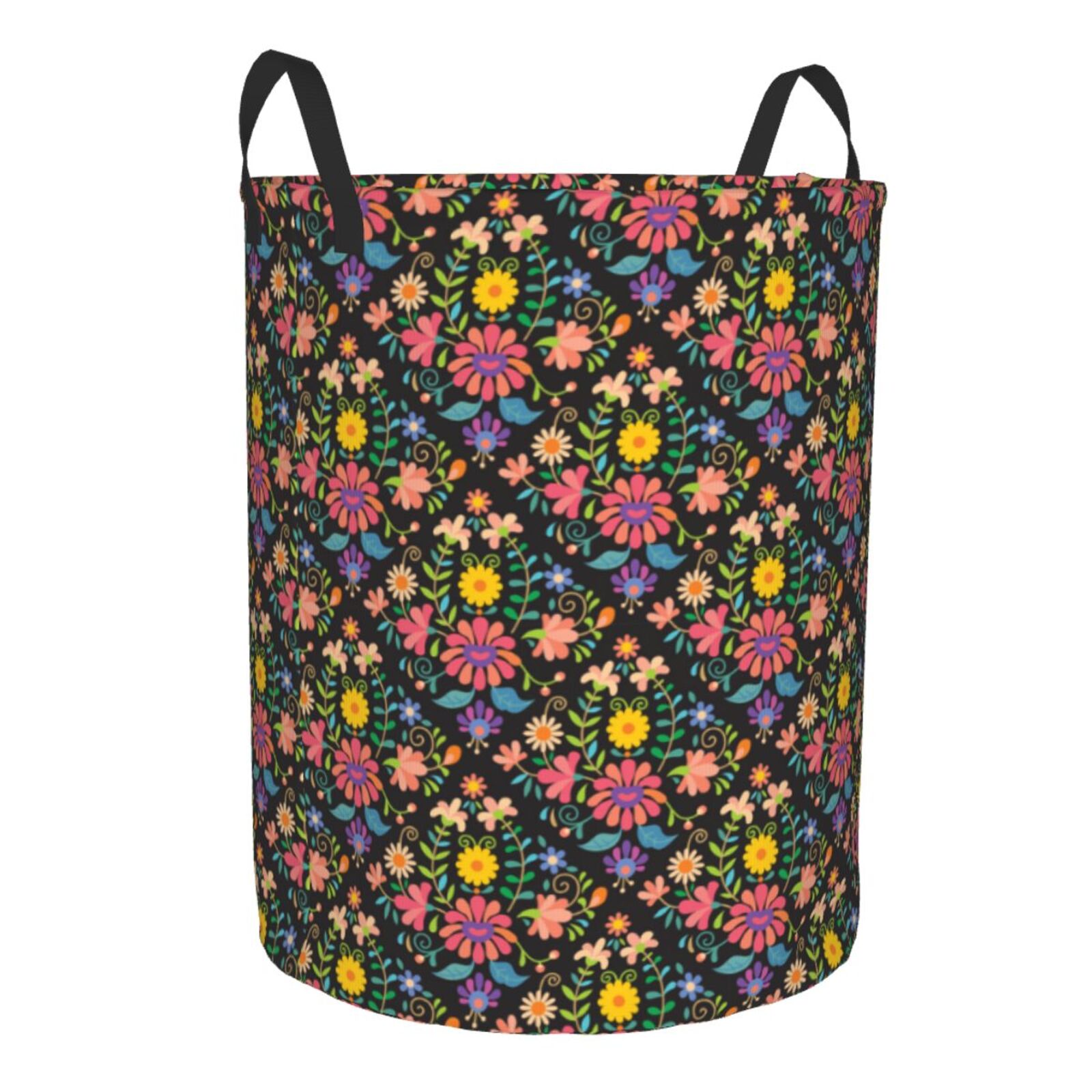 Cauagu Mexican Folk Art Floral for Laundry Basket,Collapsible Organizer ...
