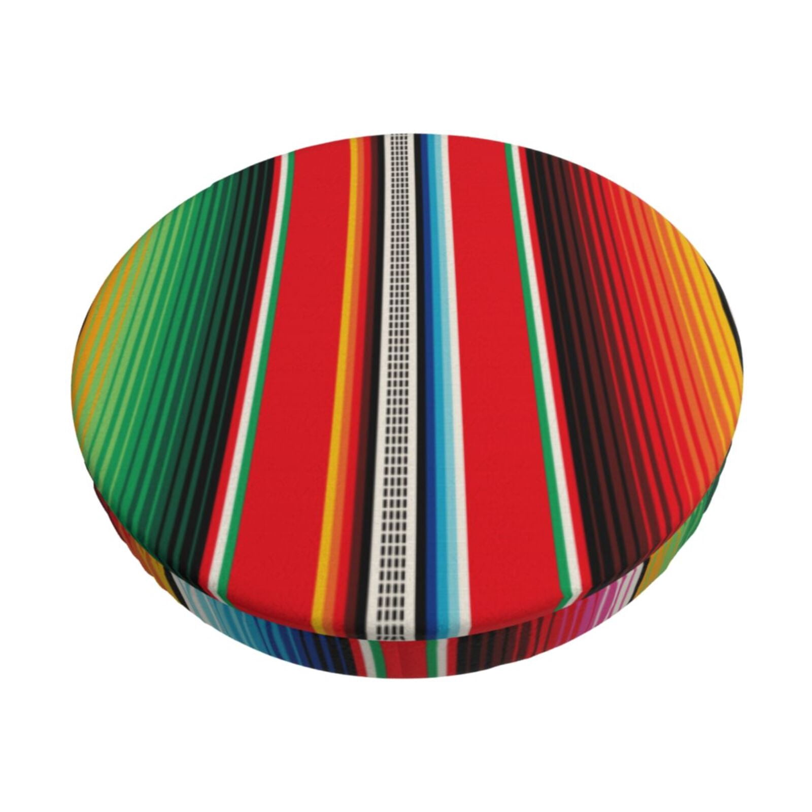 Cauagu Mexican Serape Blanket Stripes Print Round Stool Covers,Seat ...
