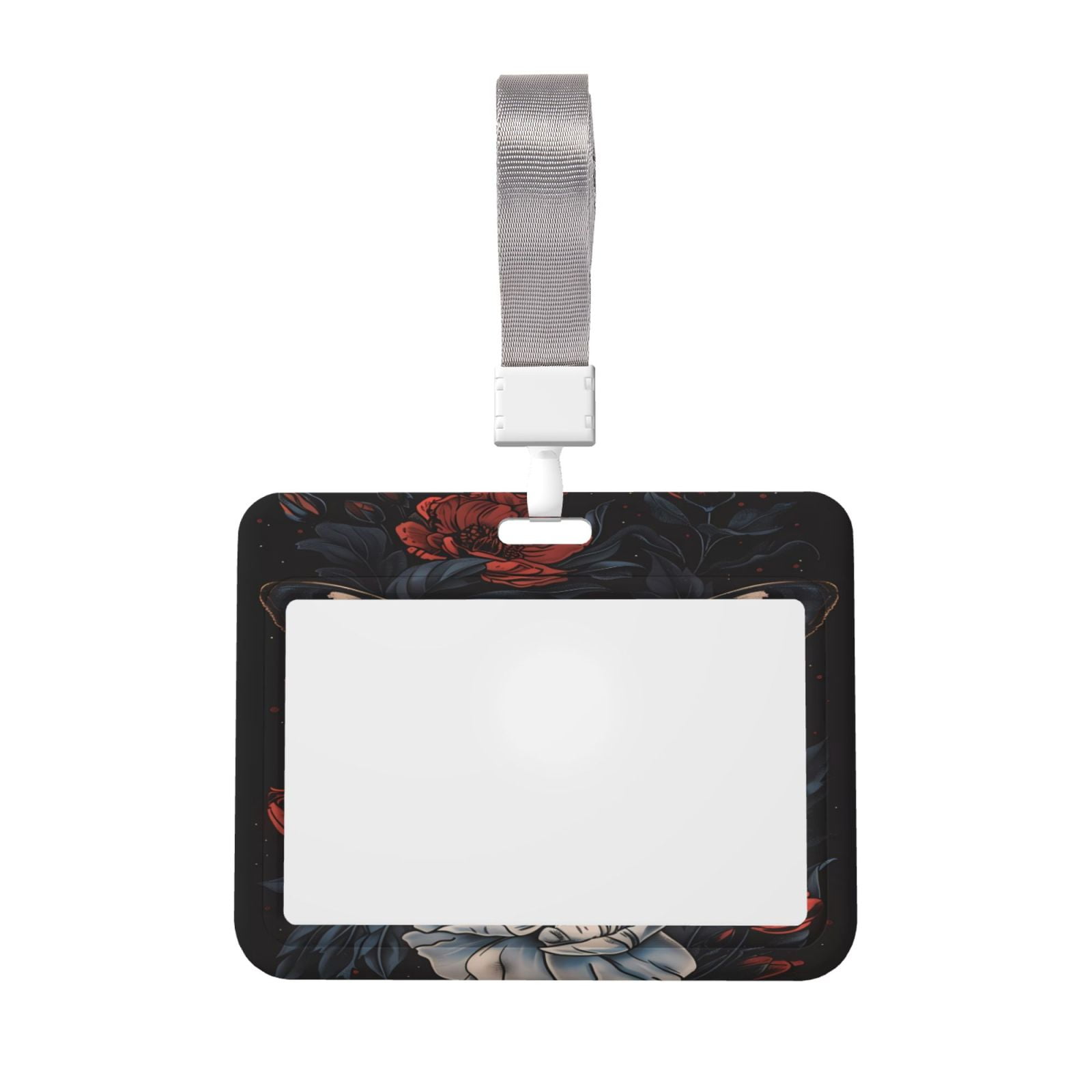 Cauagu Midnight Butterfly Floral Dream for ID Badge Holder,Badge Holder ...