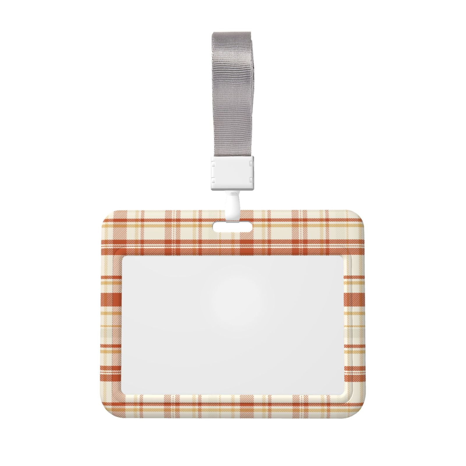 Cauagu Minimalist plaid for ID Badge Holder,Badge Holder with Windows ...