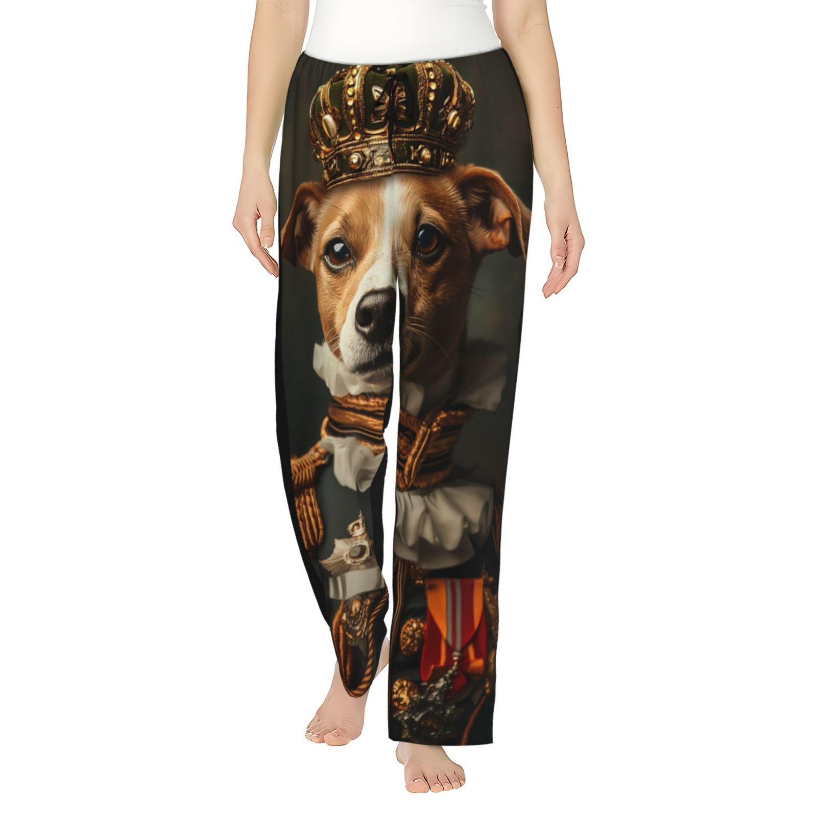 Cauagu Modern Cute Dog Pajama Pants for Women Loose Fit Wide Leg ...