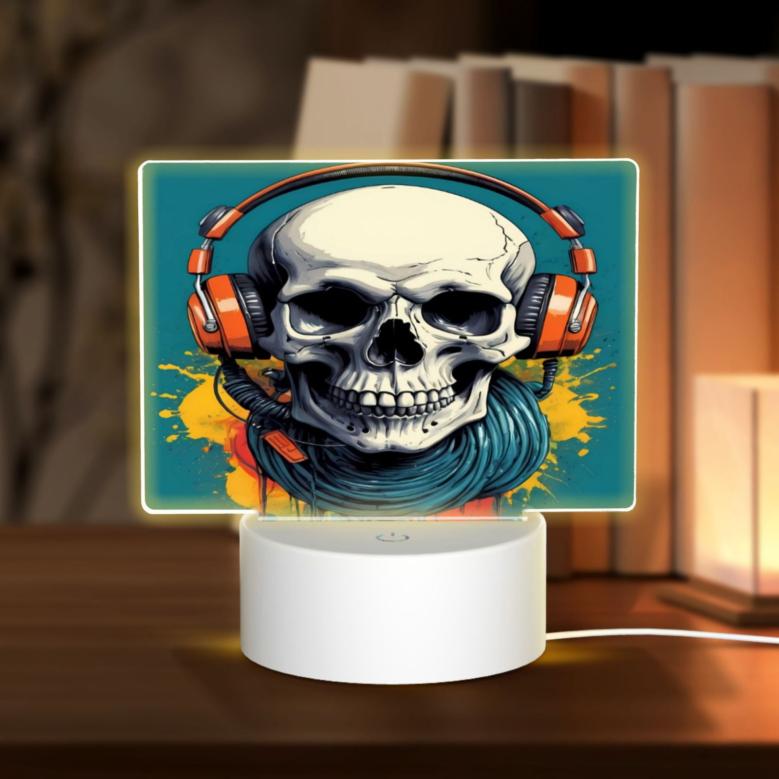 Cauagu Modern Hip-Hop Skull for Rectangle Acrylic Night Light - Acrylic ...