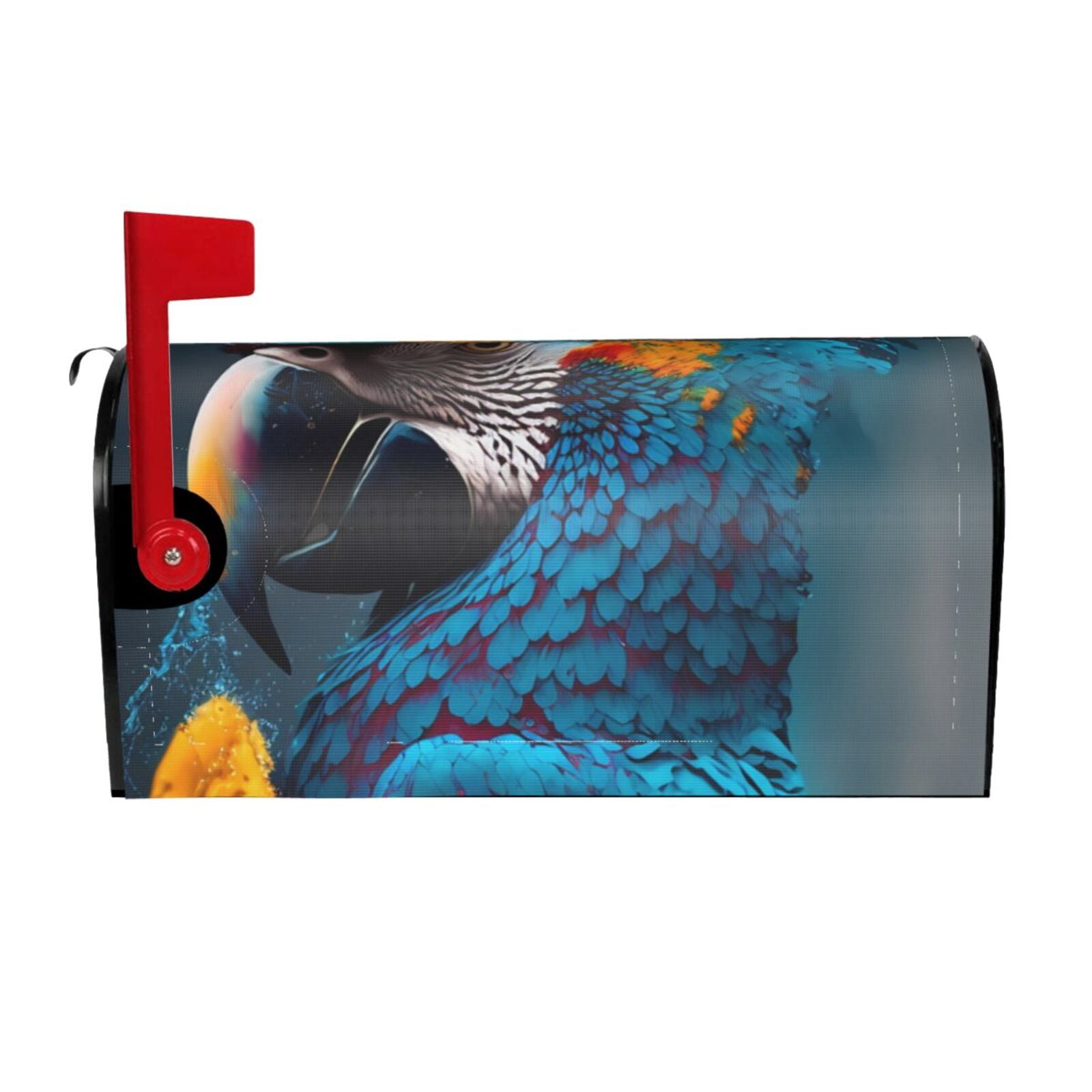 Cauagu Modern Style Blue Parrot Pattern Magnetic Mailbox Covers ...