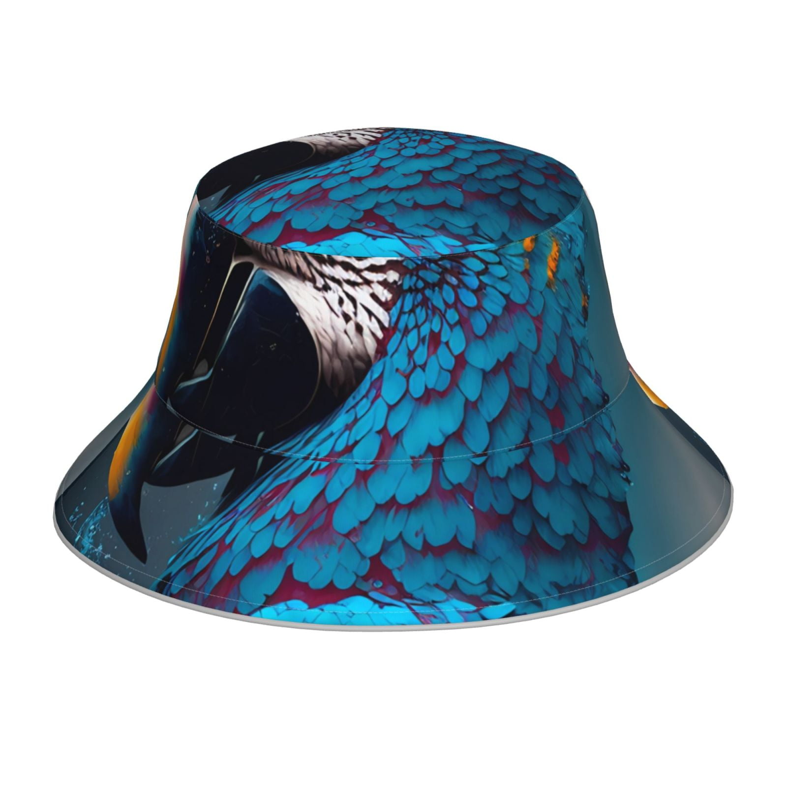 Cauagu Modern Style Blue Parrot for Unisex Bucket Hat,Outdoor Summer ...