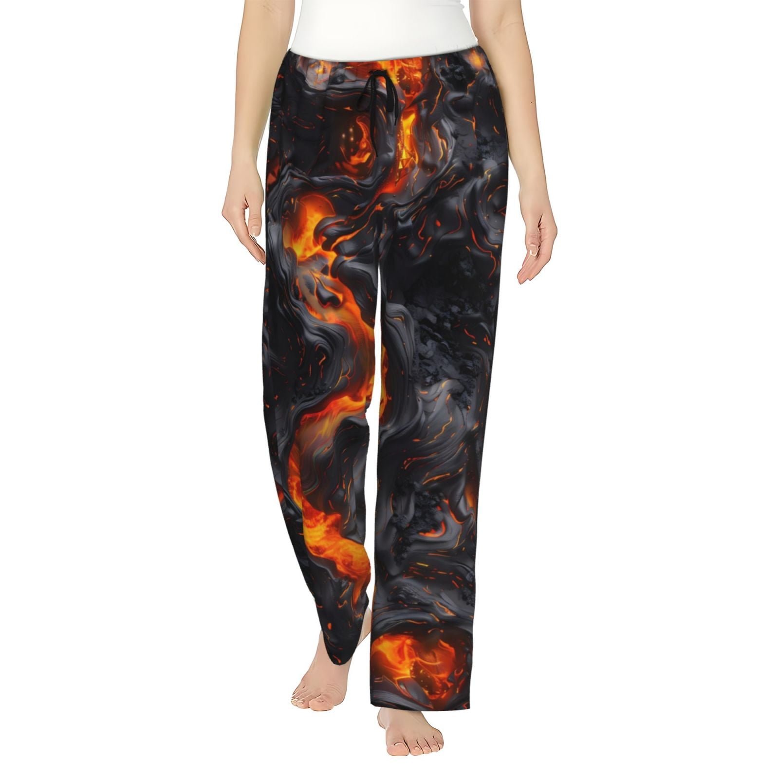 Cauagu Molten Lava Abstract Flow Pajama Pants for Women Loose Fit Wide ...