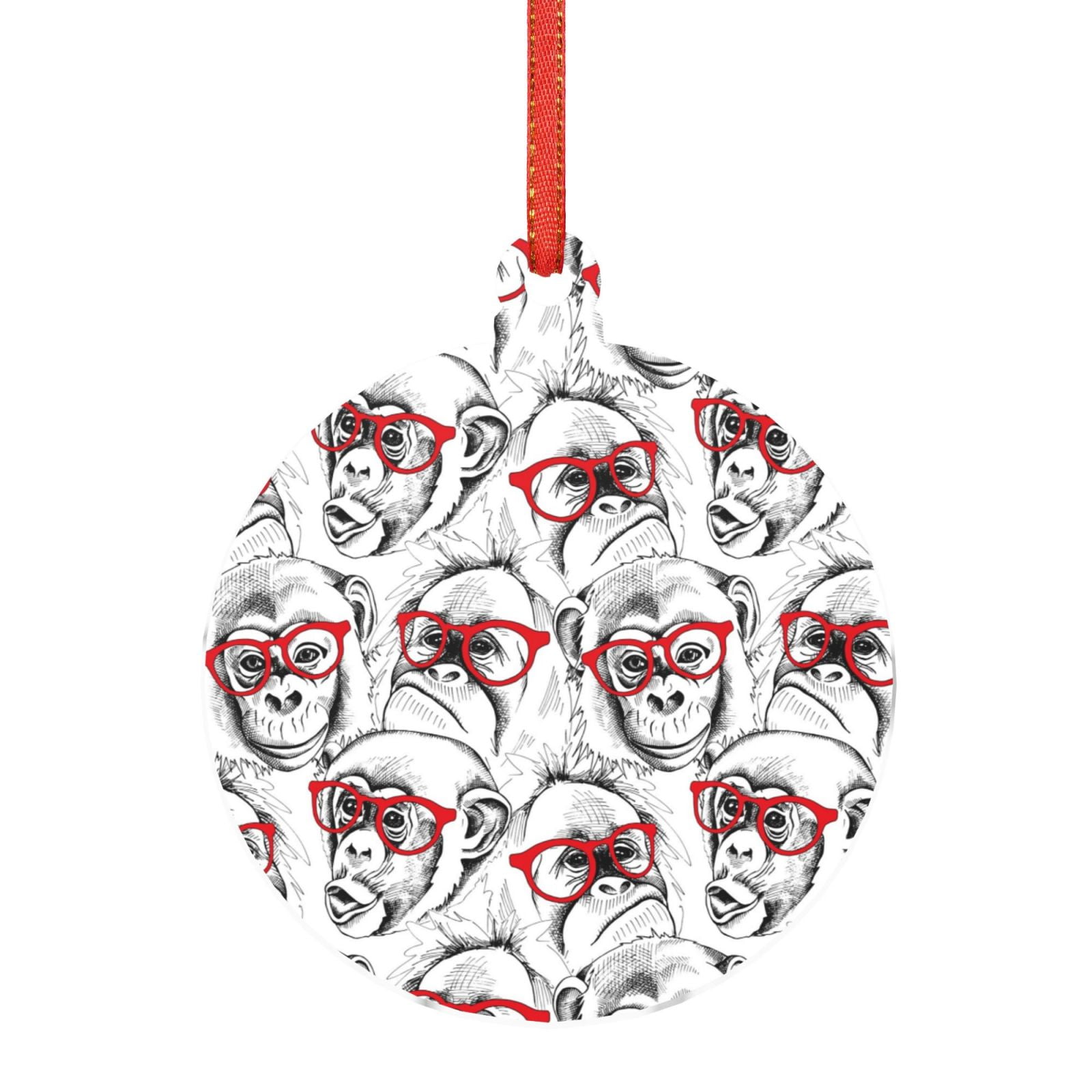 Cauagu Monkey Pattern Acrylic Christmas Pendant,1-Pack Christmas ...