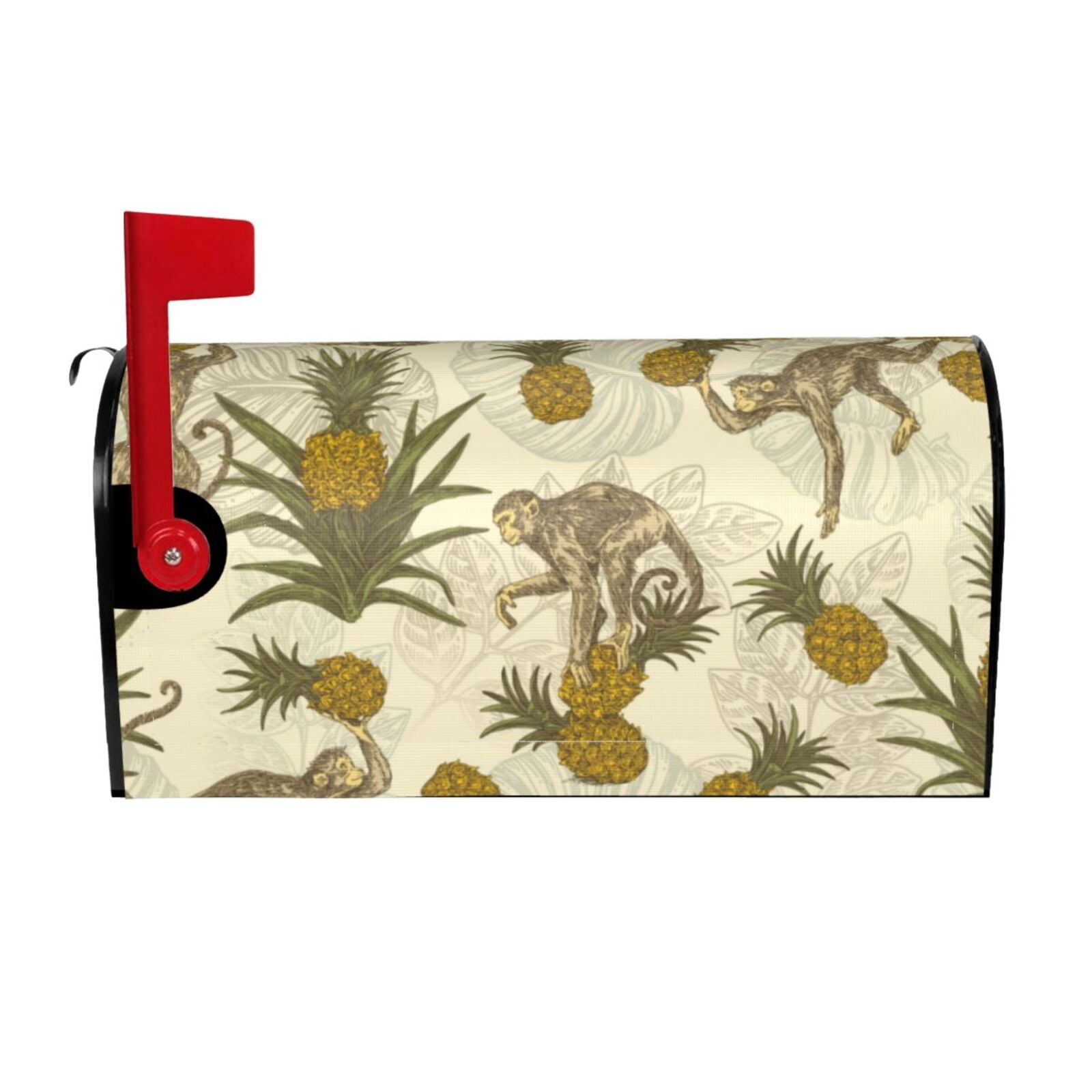 Cauagu Monkeys and Pinealpples Pattern Magnetic Mailbox Covers, Mailbox ...