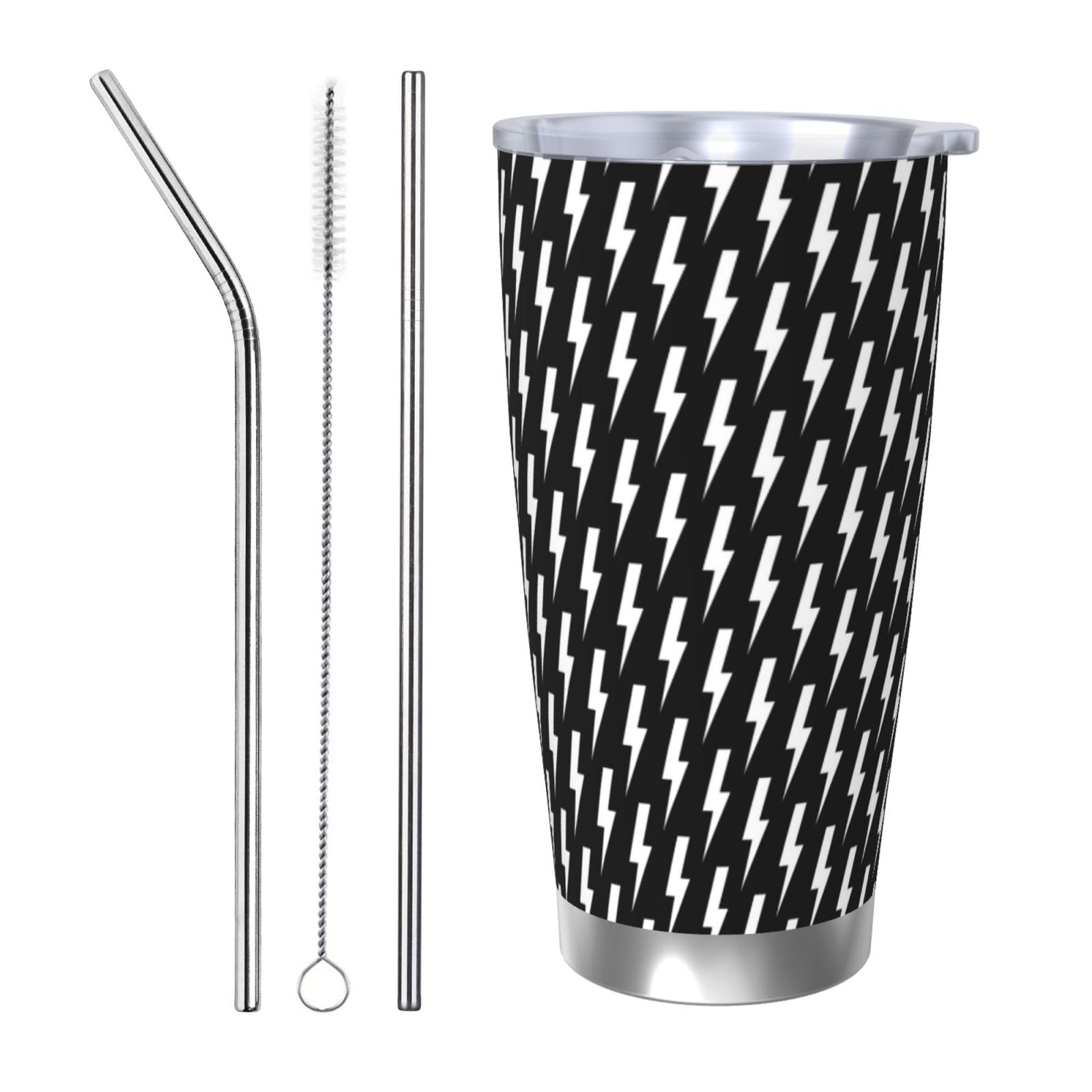 Cauagu Monochrome lightning Pattern 20oz Tumbler,Stainless Steel Vacuum ...