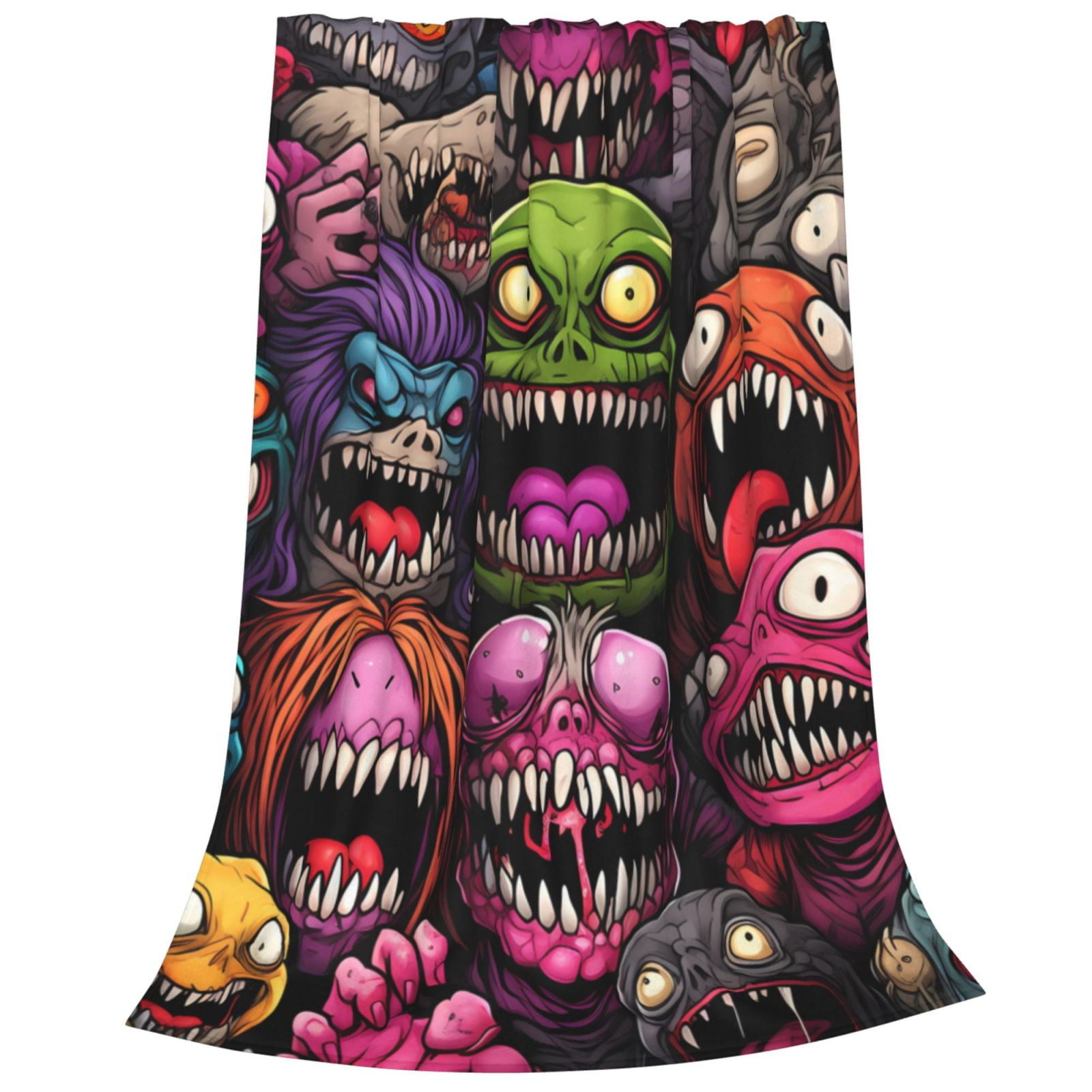 Cauagu Monstrous Cartoon Characters Pattern Flannel Bed Blankets,Fleece ...