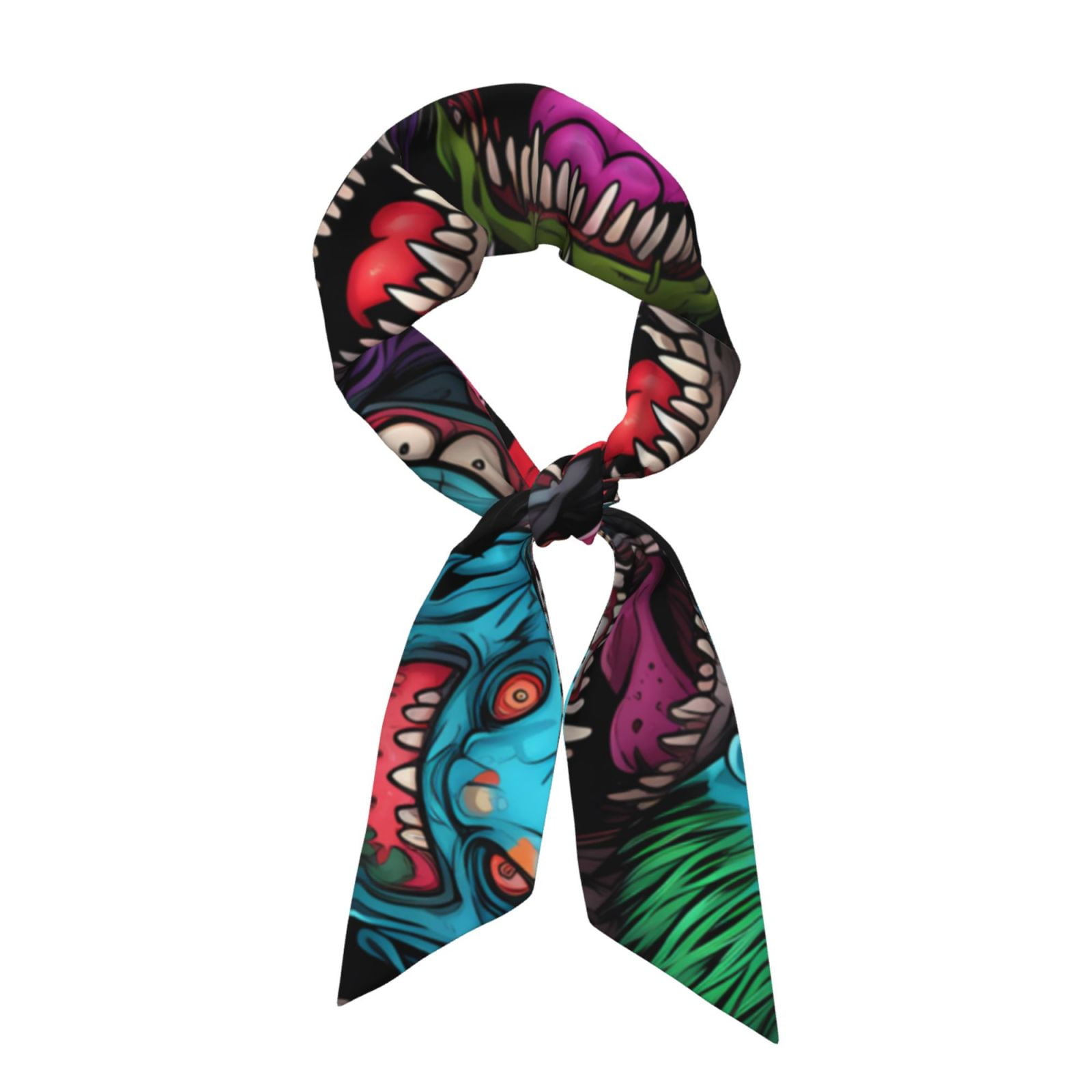 Cauagu Monstrous Cartoon Characters Pattern Scarf for Women,Neck Scarf ...