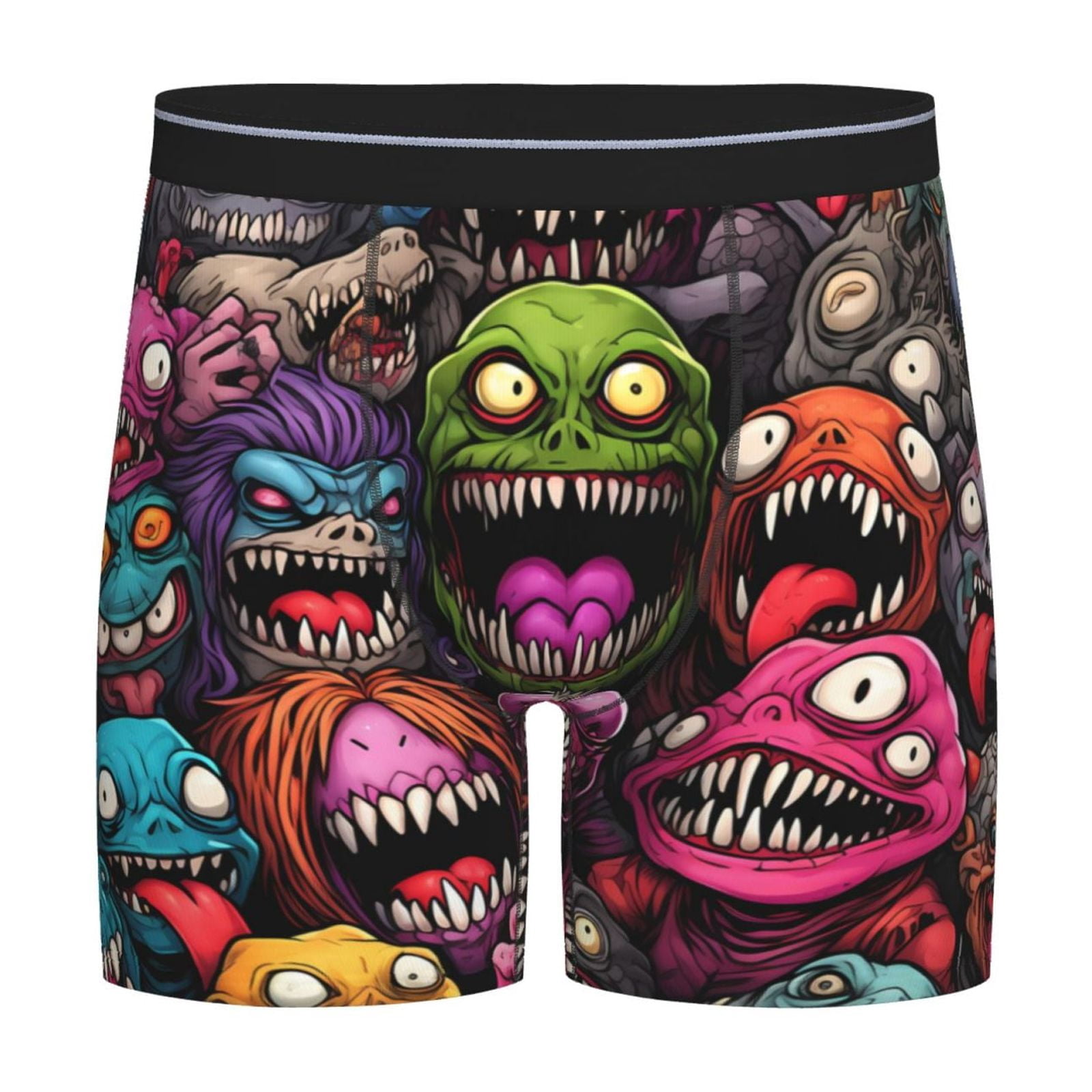 Cauagu Monstrous Cartoon Characters Print Men's Boxer Briefs, Funny ...