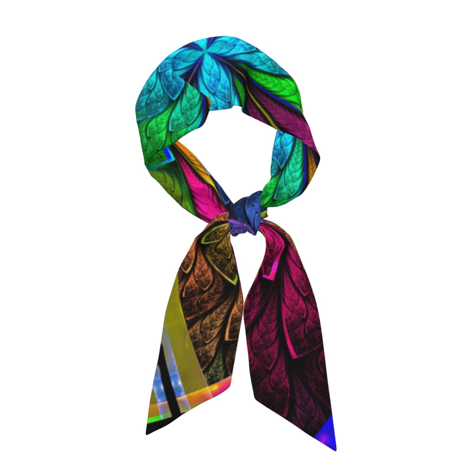 Cauagu Multicolored Beautiful Flower Pattern Scarf for Women,Neck Scarf ...
