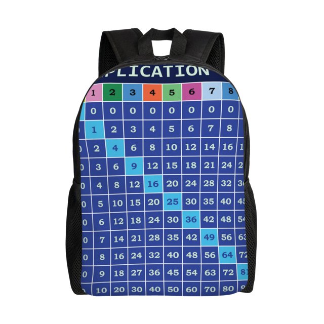 Cauagu Multiplication Table Print Backpacks,Travel Daypack Casual ...