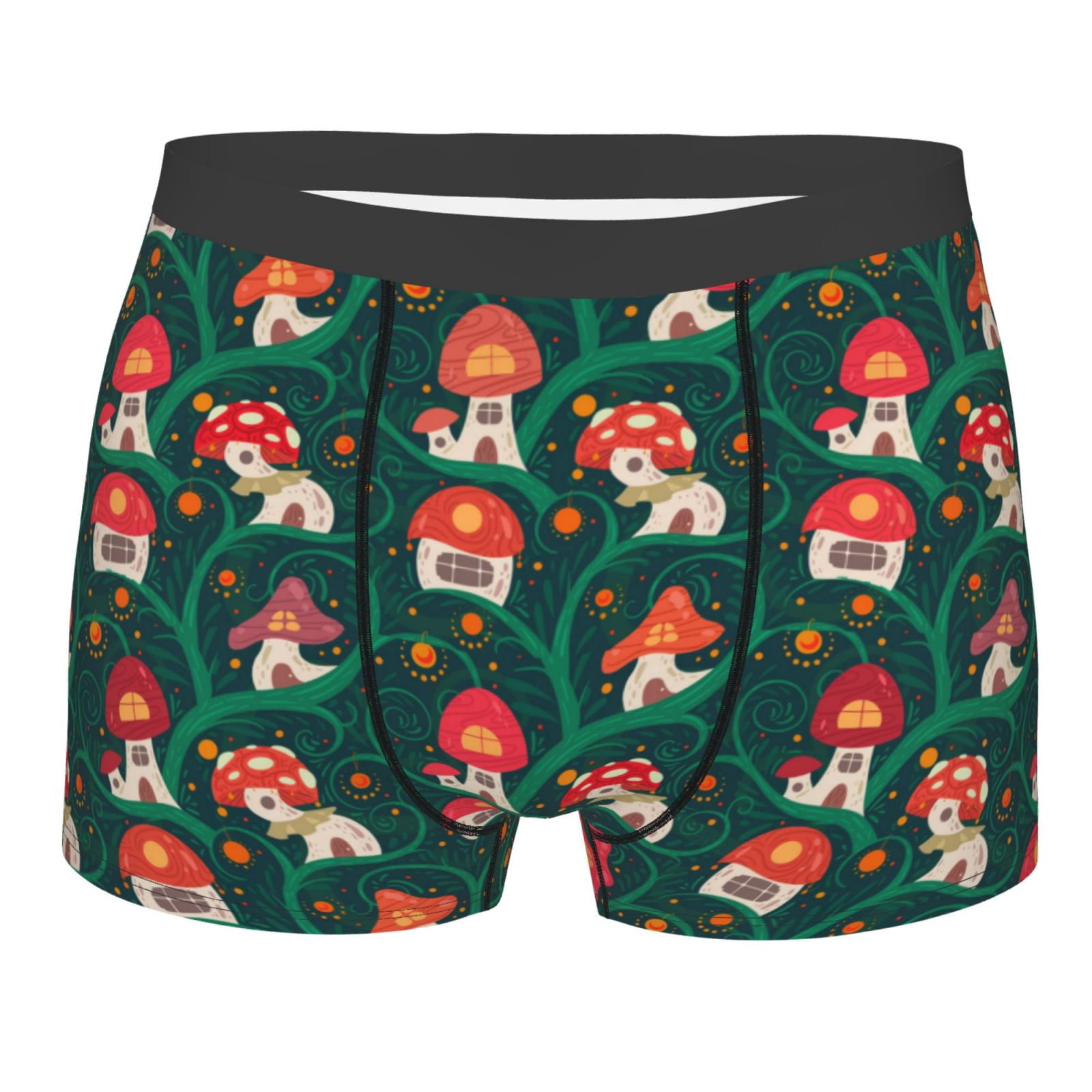Cauagu Mushroom House Print Boxer Briefs for Men,Comfortable Breathable ...