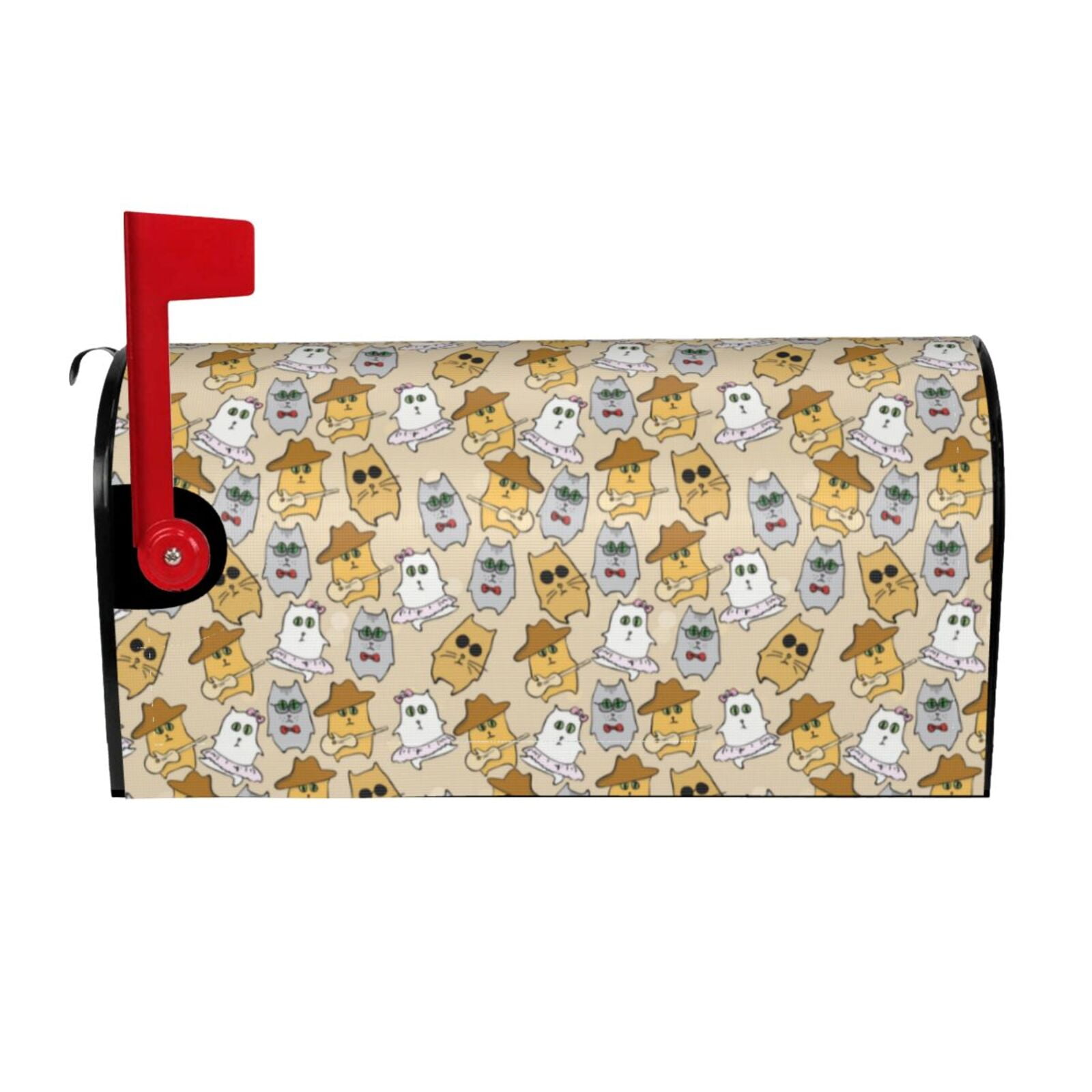 Cauagu Music Dancing Cat Pattern Magnetic Mailbox Covers, Mailbox Cover ...