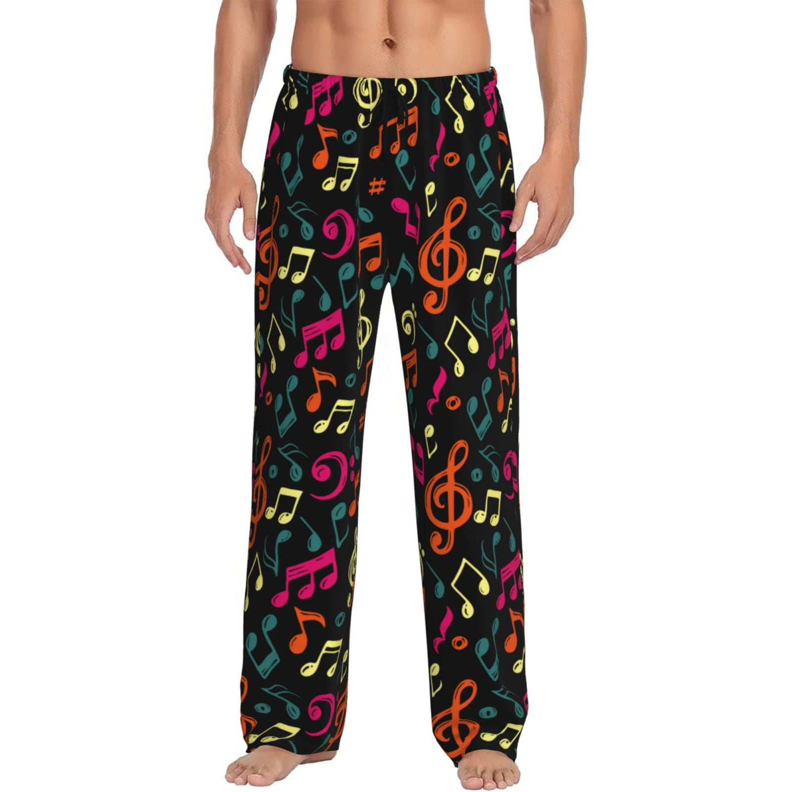 Cauagu Music Notes Mens Pajama Pants Sleep & Lounge Pants,PJ Bottoms ...