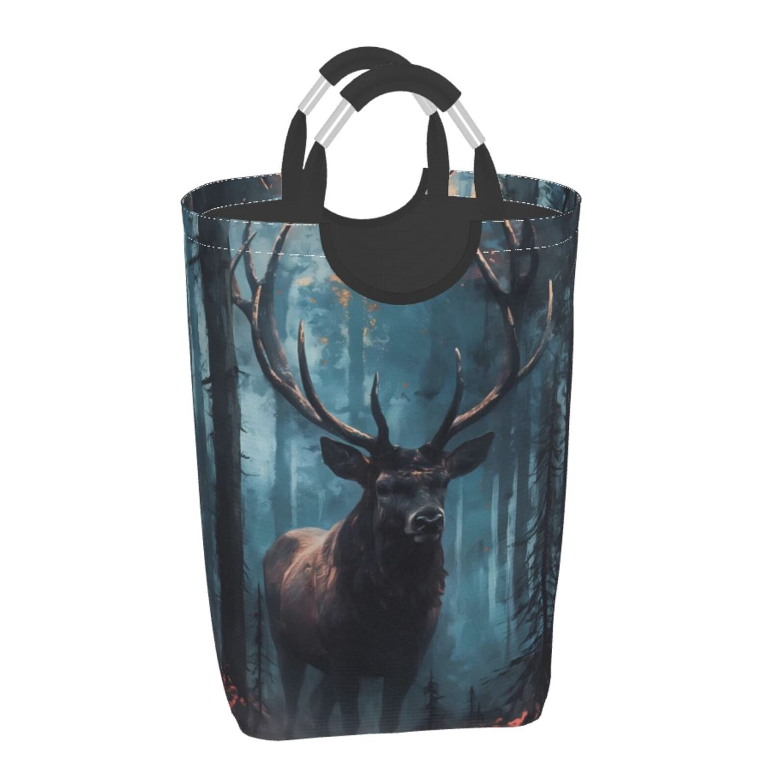 Cauagu Mystical Forest Elk Print Hamper Basket Bin,Extra Large Dirty ...