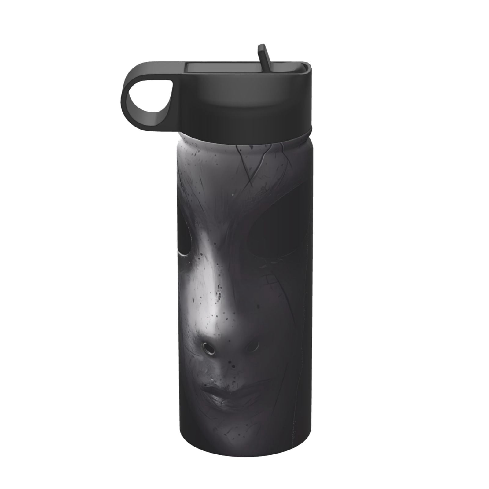 Cauagu Mystical Masked Figure Monochrome for 18 oz Water Bottle With ...