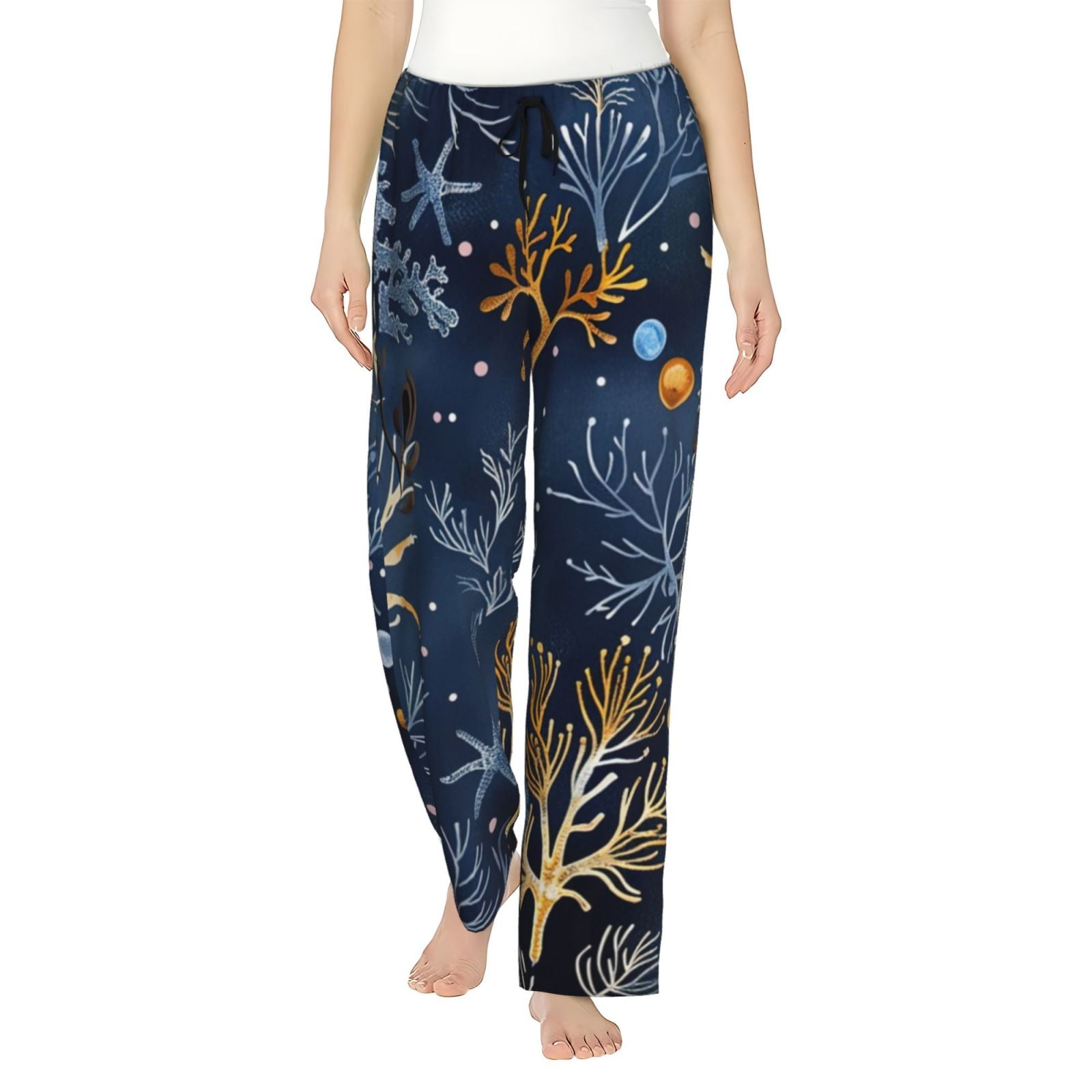 Cauagu Mystical Underwater Coral Scene Pajama Pants for Women Loose Fit ...