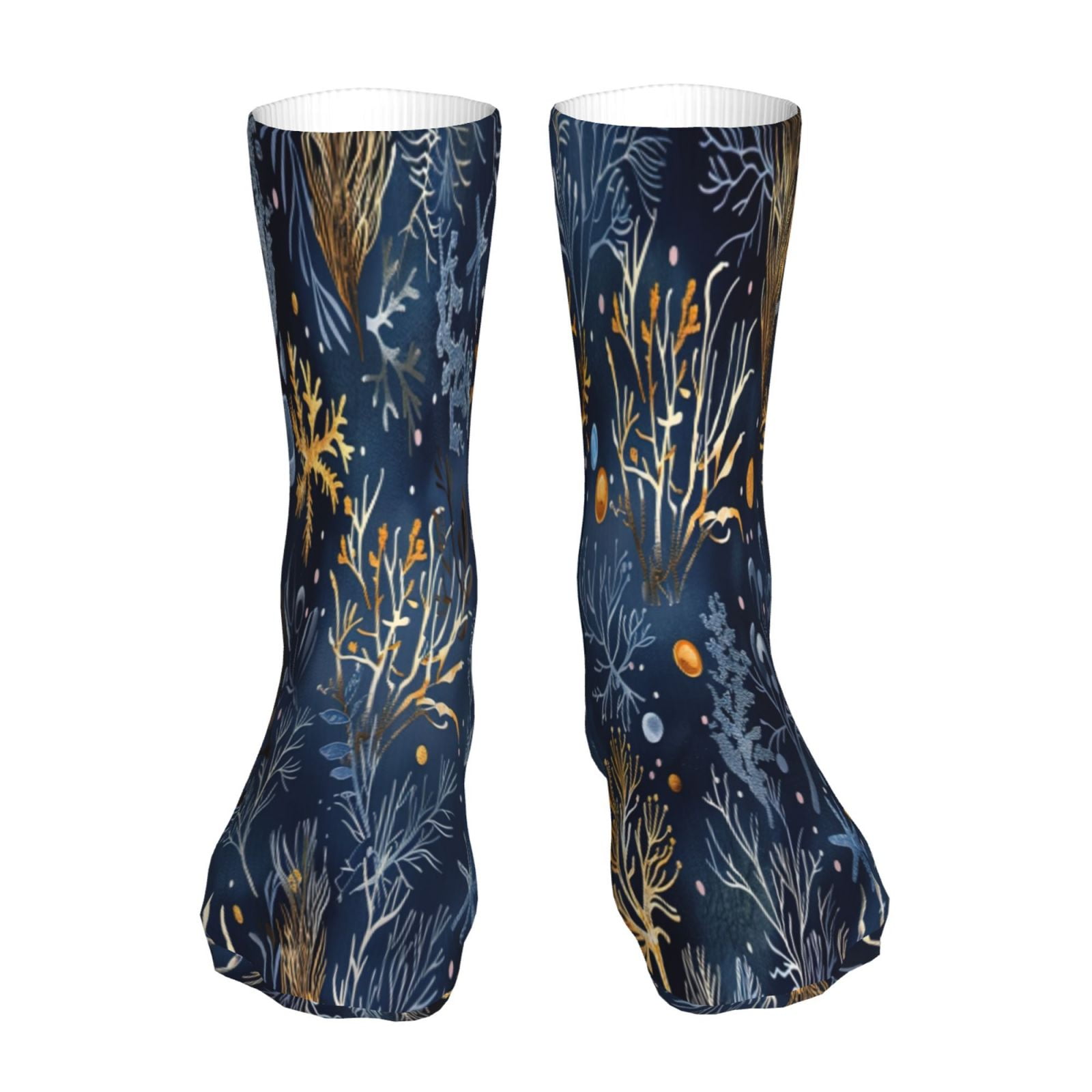 Cauagu Mystical Underwater Coral Scene Pattern Fun Novelty Crew Socks ...