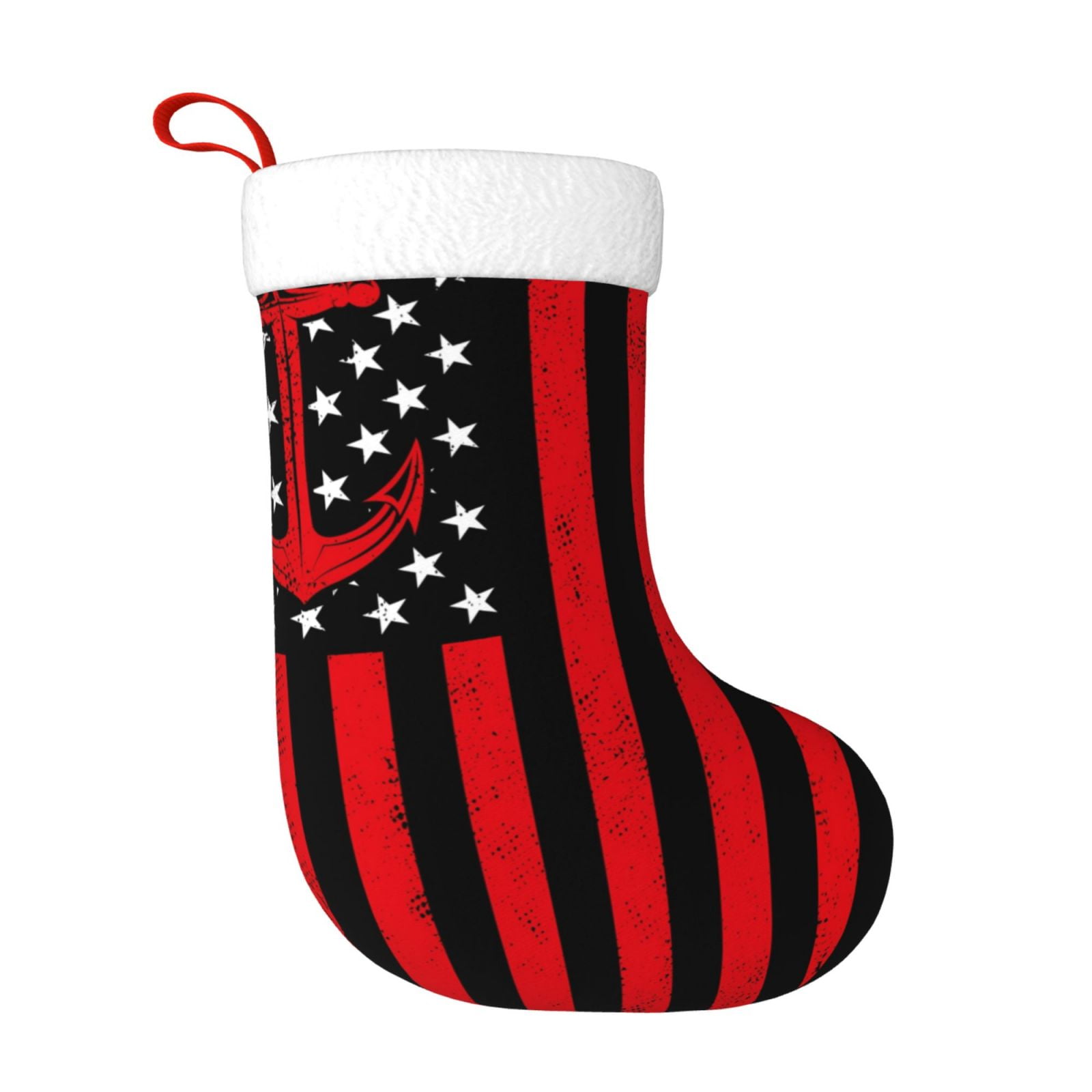 Cauagu Nautical American Flag for Christmas Stockings,1-Pack Large Xmas ...